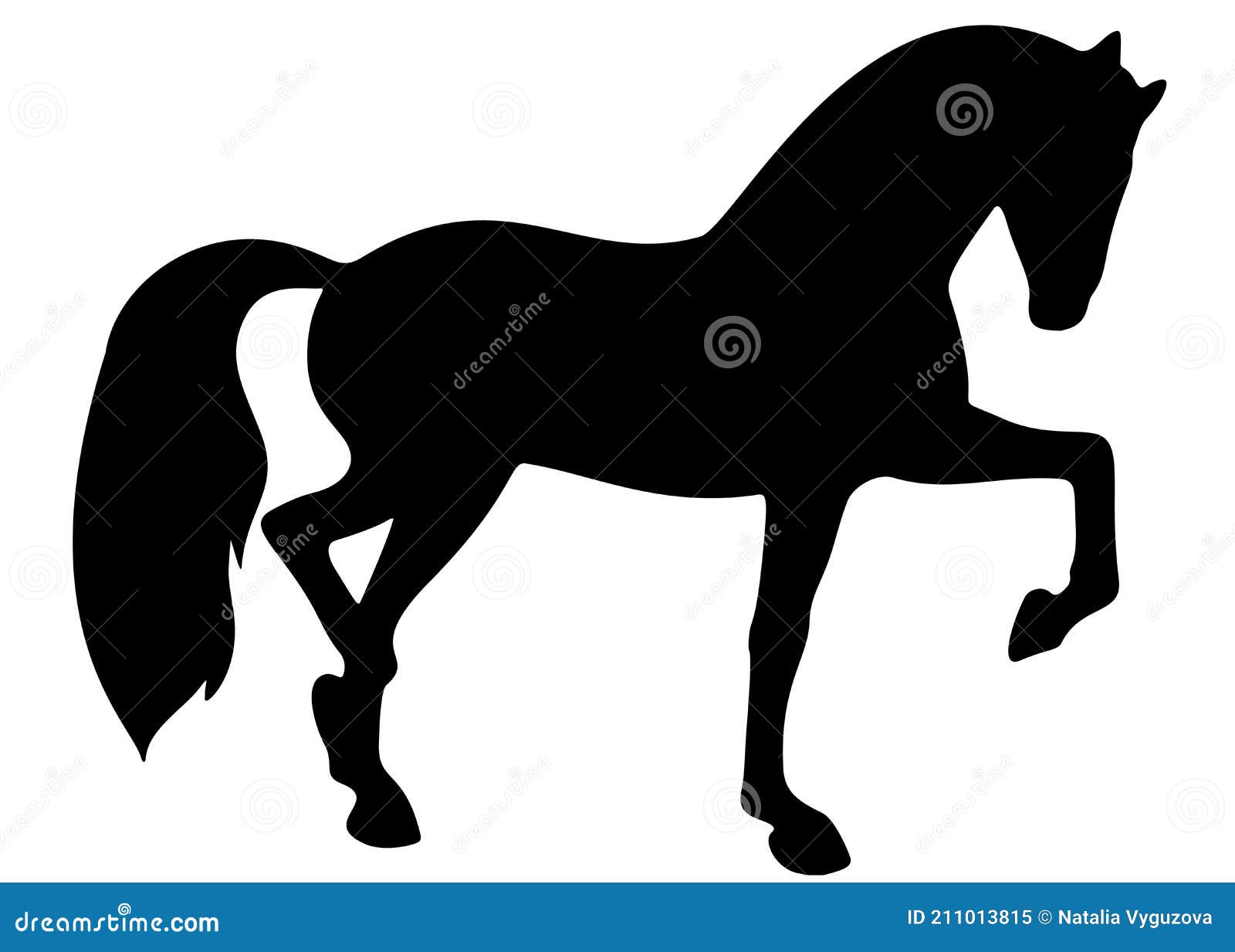 A horse with a raised hoof stock vector. Illustration of vector - 211013815