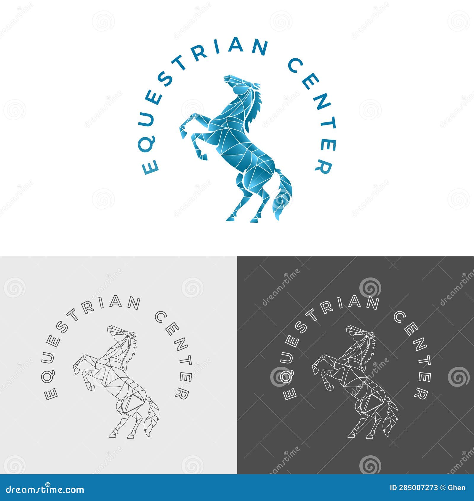 Horse Rearing Illustration in Polygonal Style, Equestrian Logo Design ... Horse Rearing Illustration in Polygonal Style, Equestrian Logo Design ...