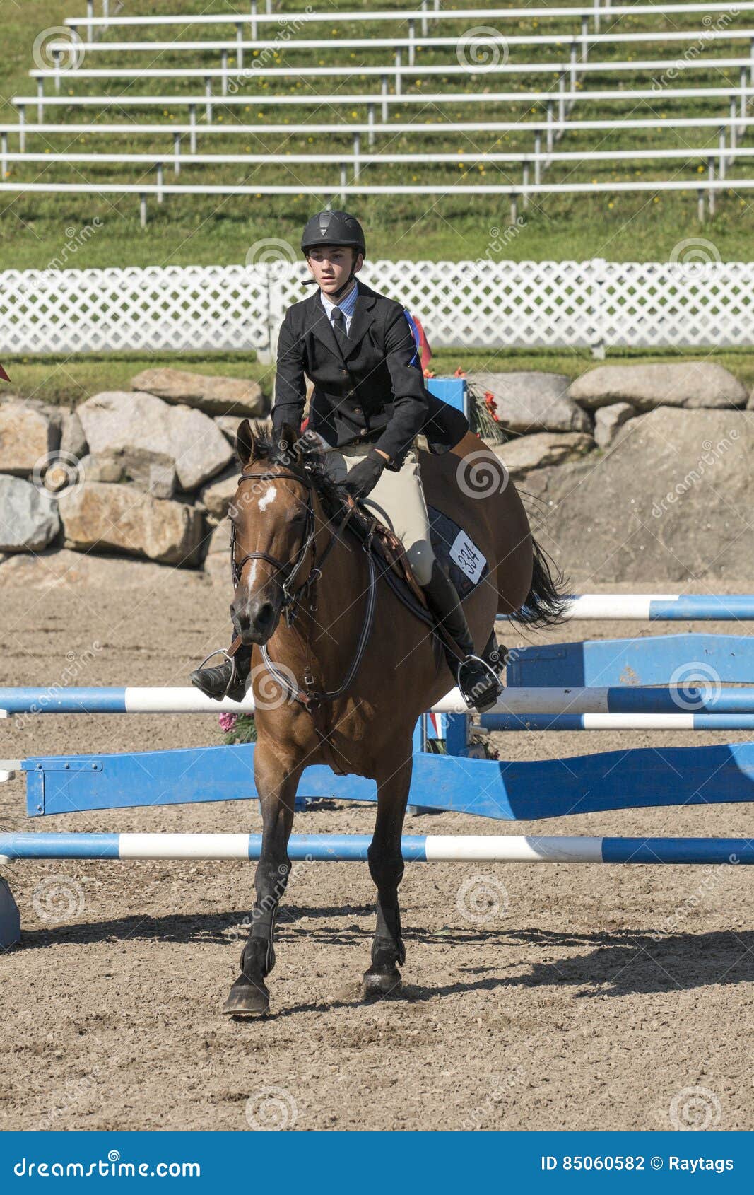 Horse with Rider Completing a Jump Editorial Photography - Image of ...