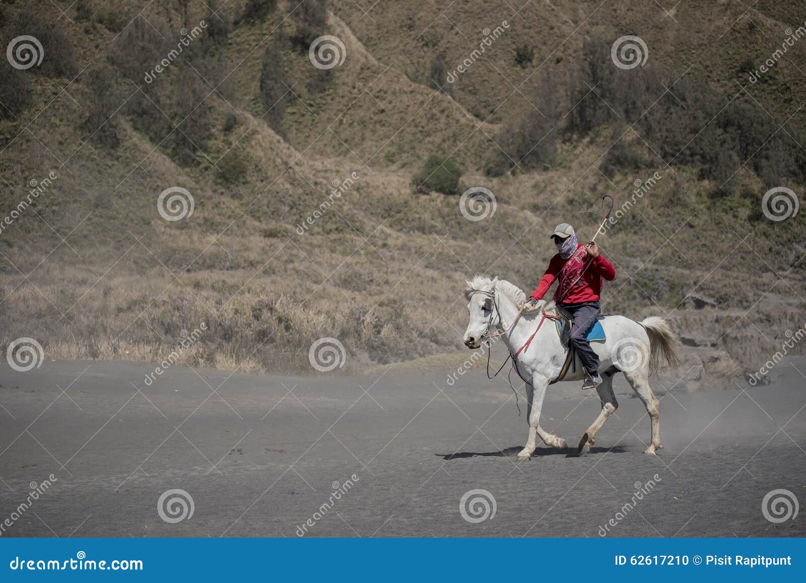 Horse Rider on Desert Near Bromo Mountain Java ,Indonesia Editorial ...