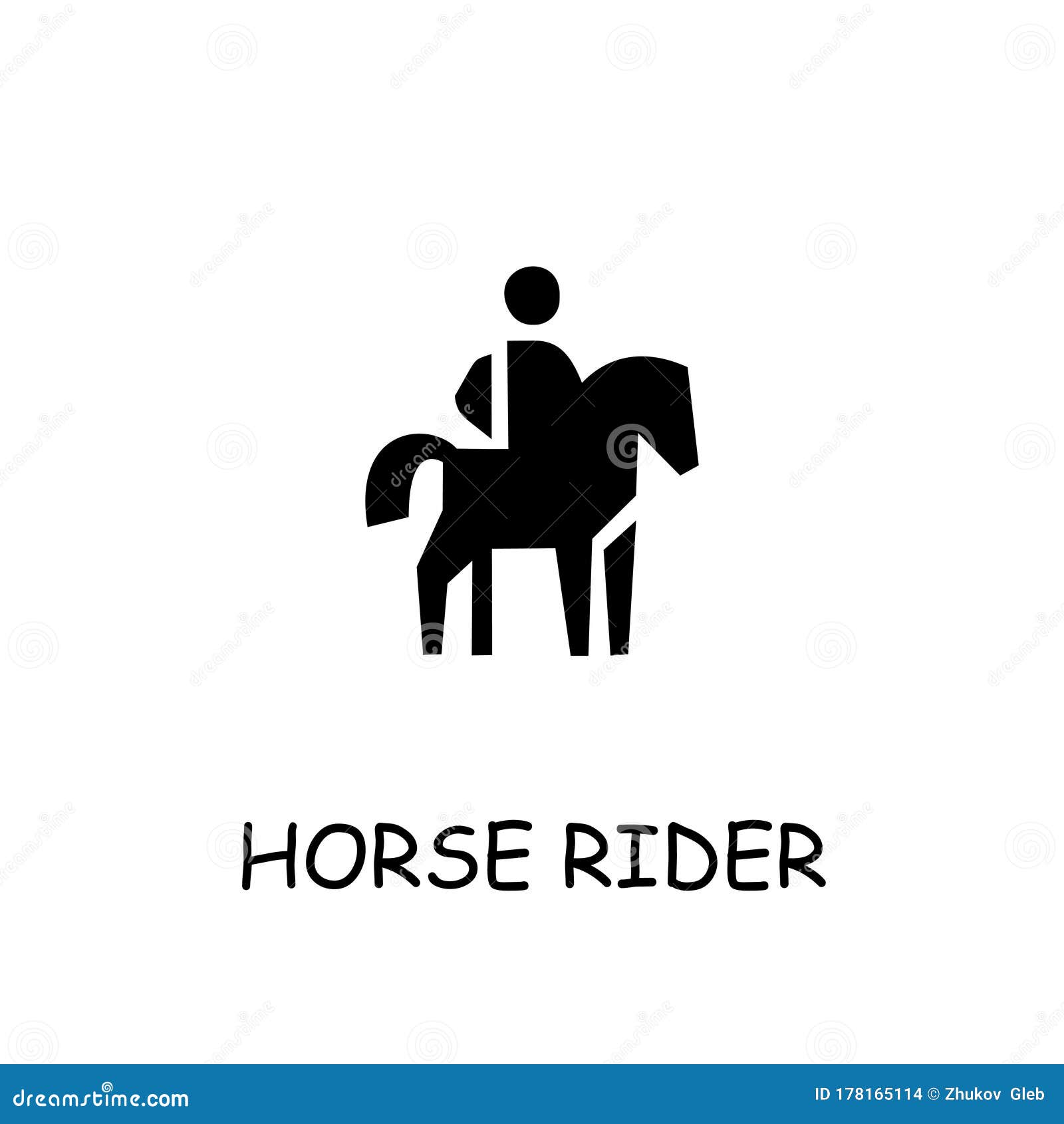 Horse Rider Flat Vector Icon Stock Illustration - Illustration of ...