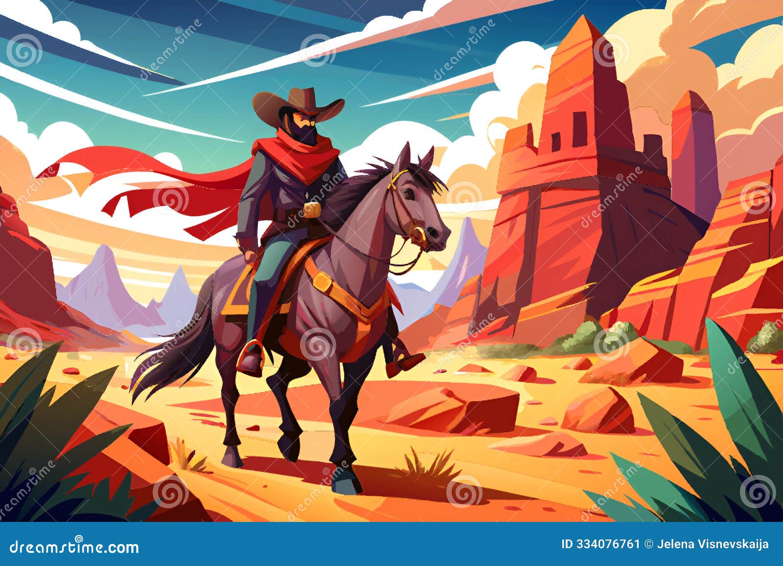 Horse and rider stock illustration. Illustration of equestrian - 334076761