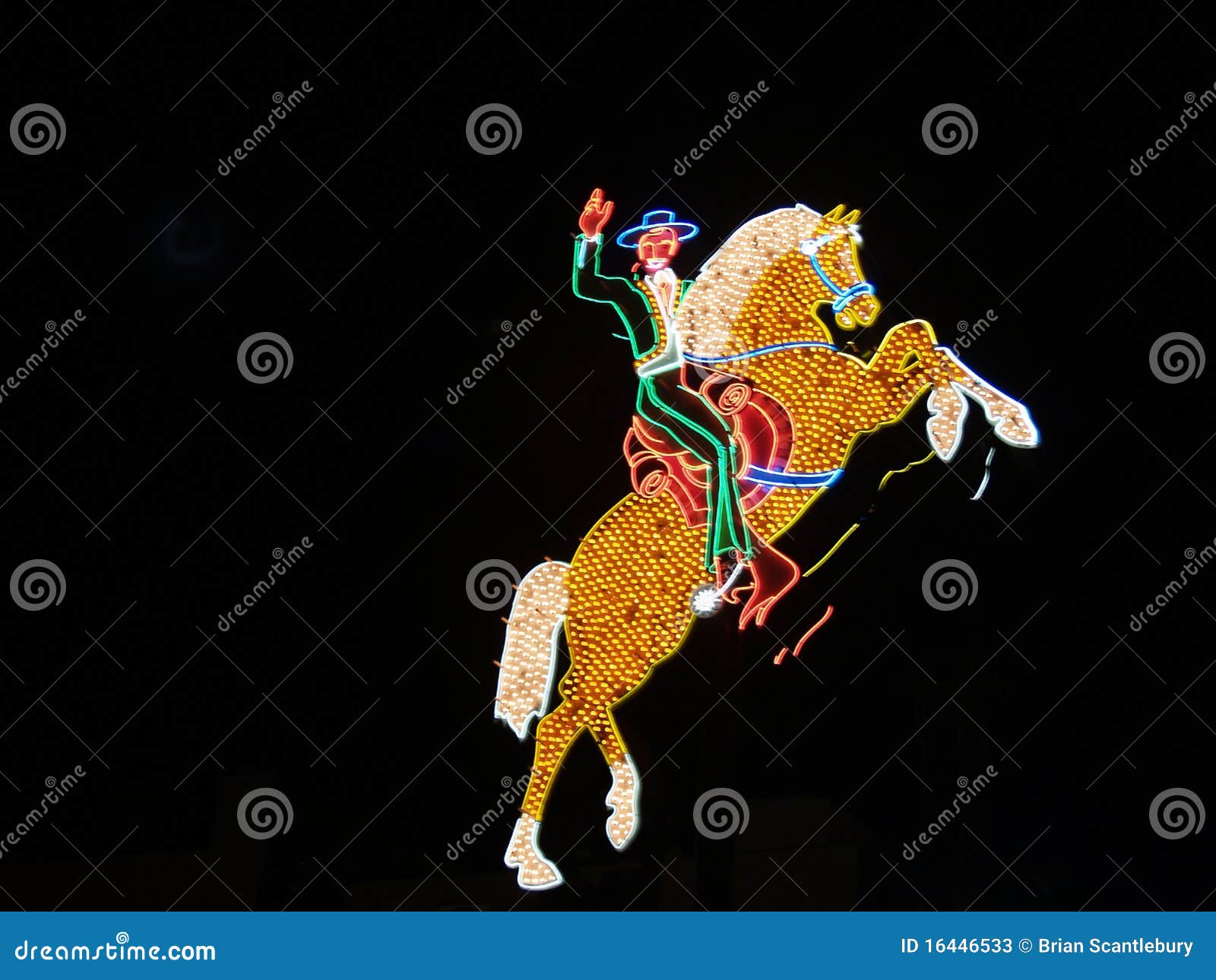 Horse and Rider, Neon Sign. Editorial Stock Photo - Image of bright ...