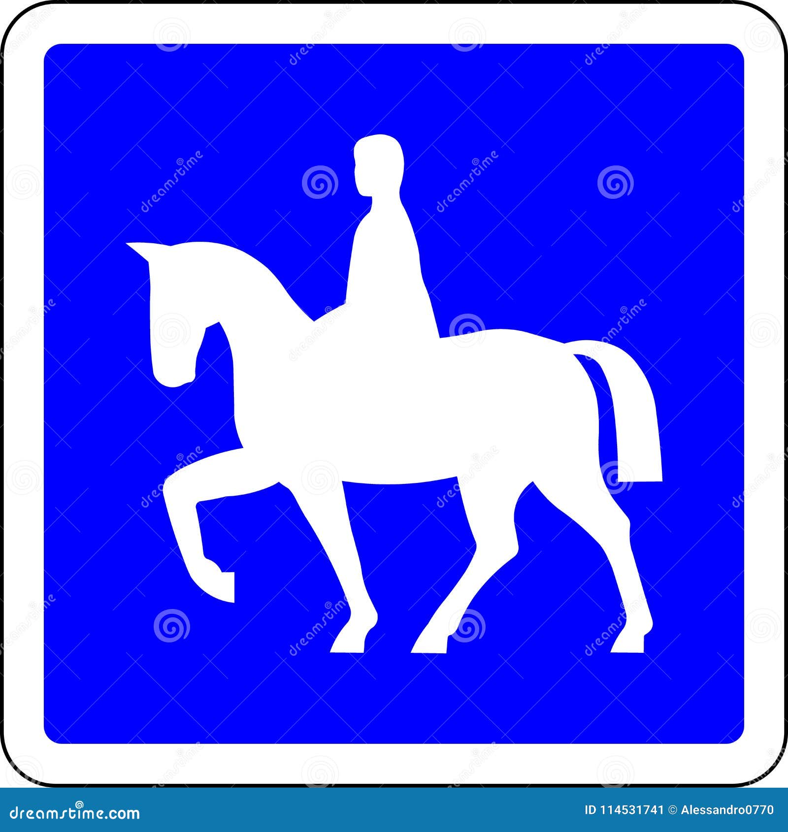 Horse Riders Allowed Road Sign Stock Illustration - Illustration of ...