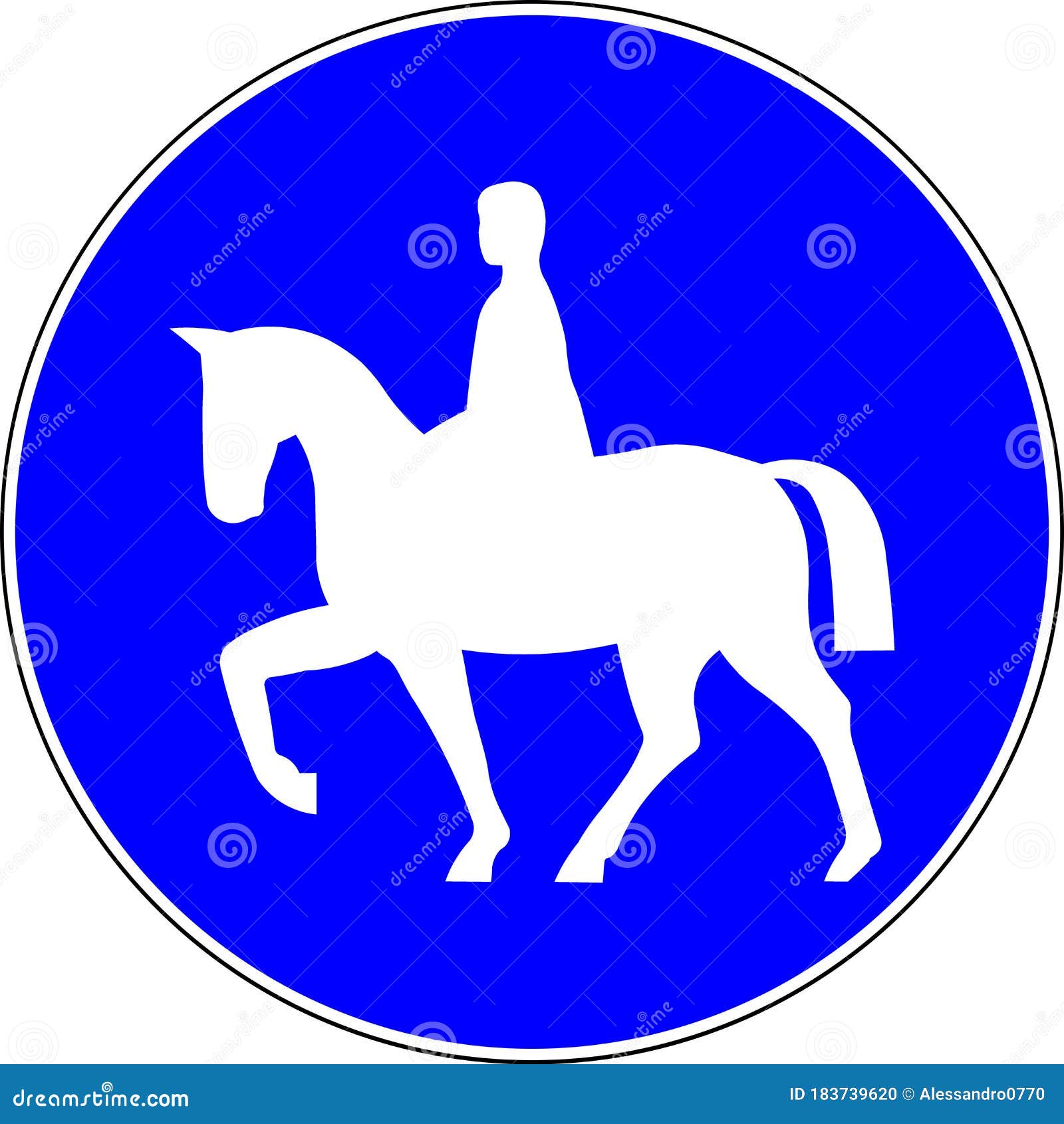 Horse Riders Allowed Road Sign Stock Illustration - Illustration of ...