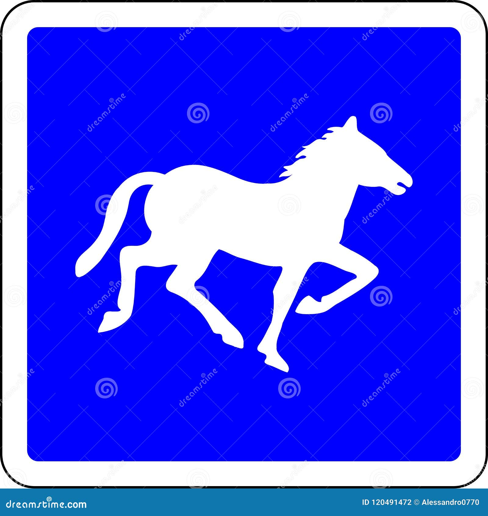 Horse riding road sign stock illustration. Illustration of allowed ...