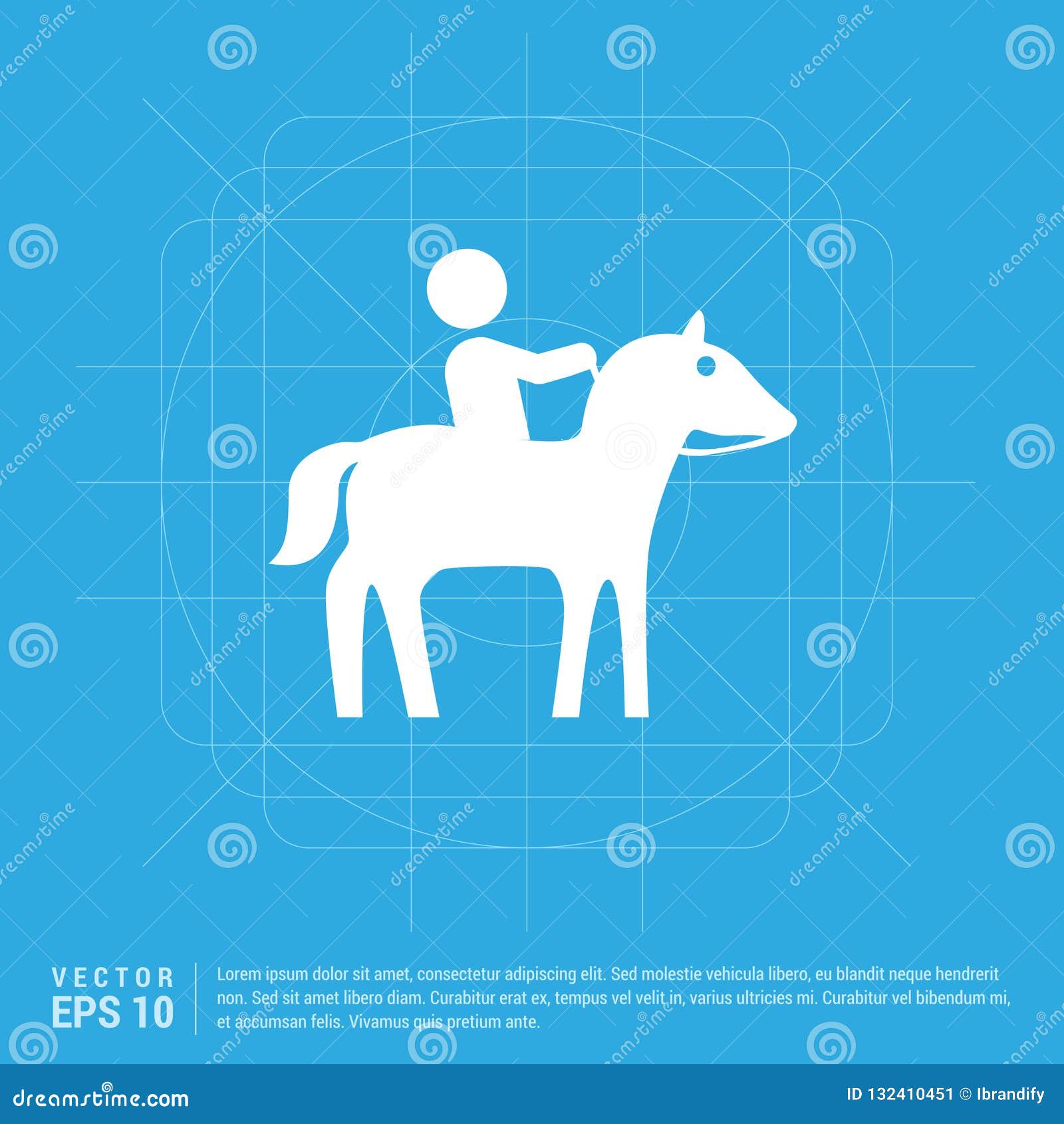 Horse Riding Icon stock vector. Illustration of blue - 132410451