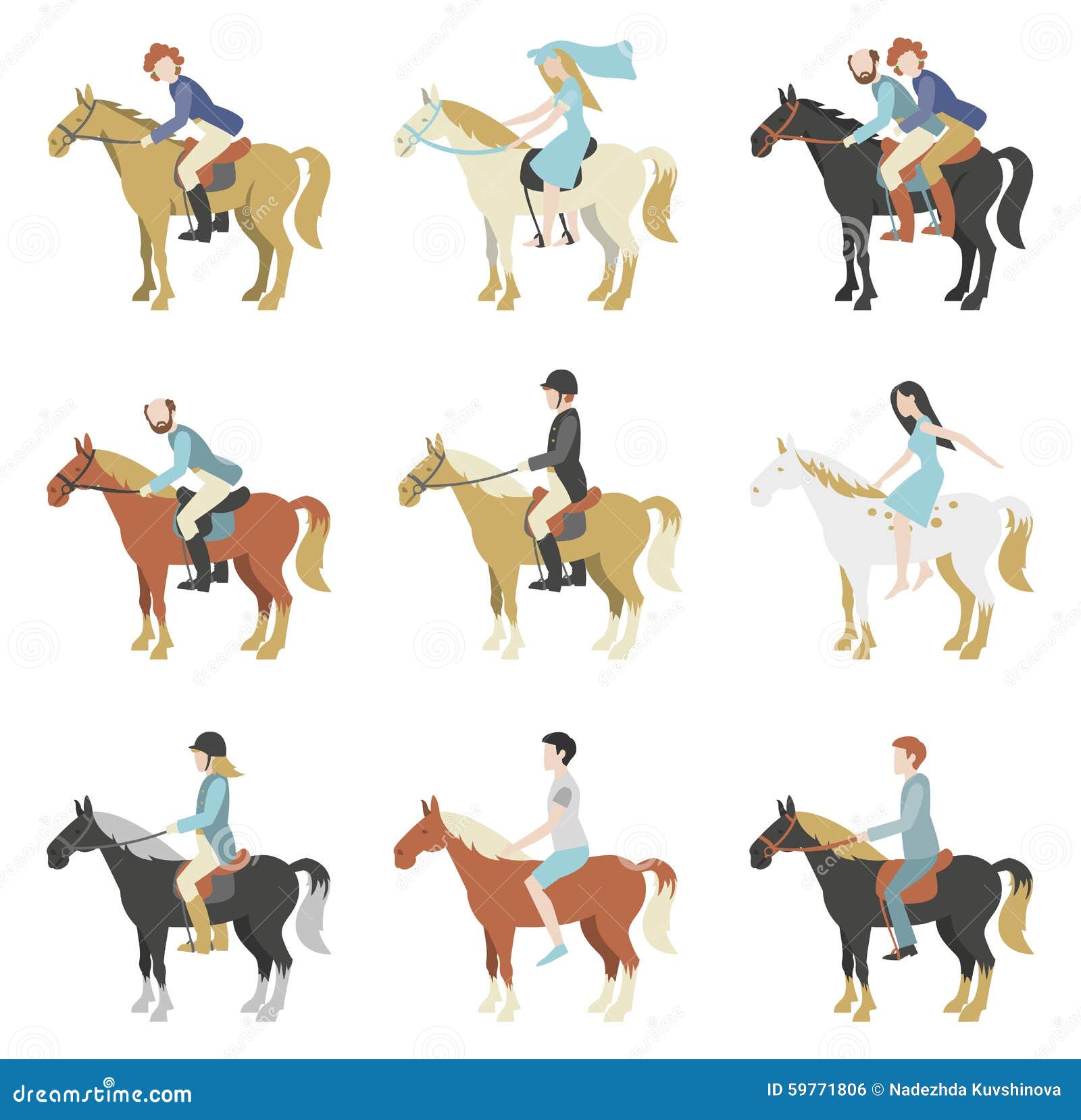 Horse riding lessons. stock vector. Illustration of purebred - 59771806