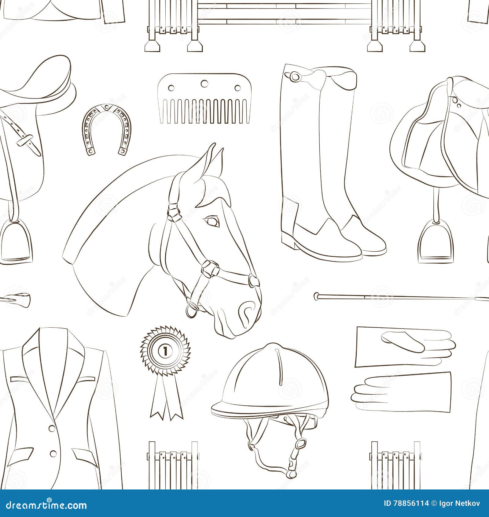 Horse riding pattern stock vector. Illustration of horse - 78856114