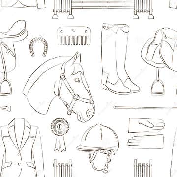 Horse riding pattern stock vector. Illustration of horse - 78856114