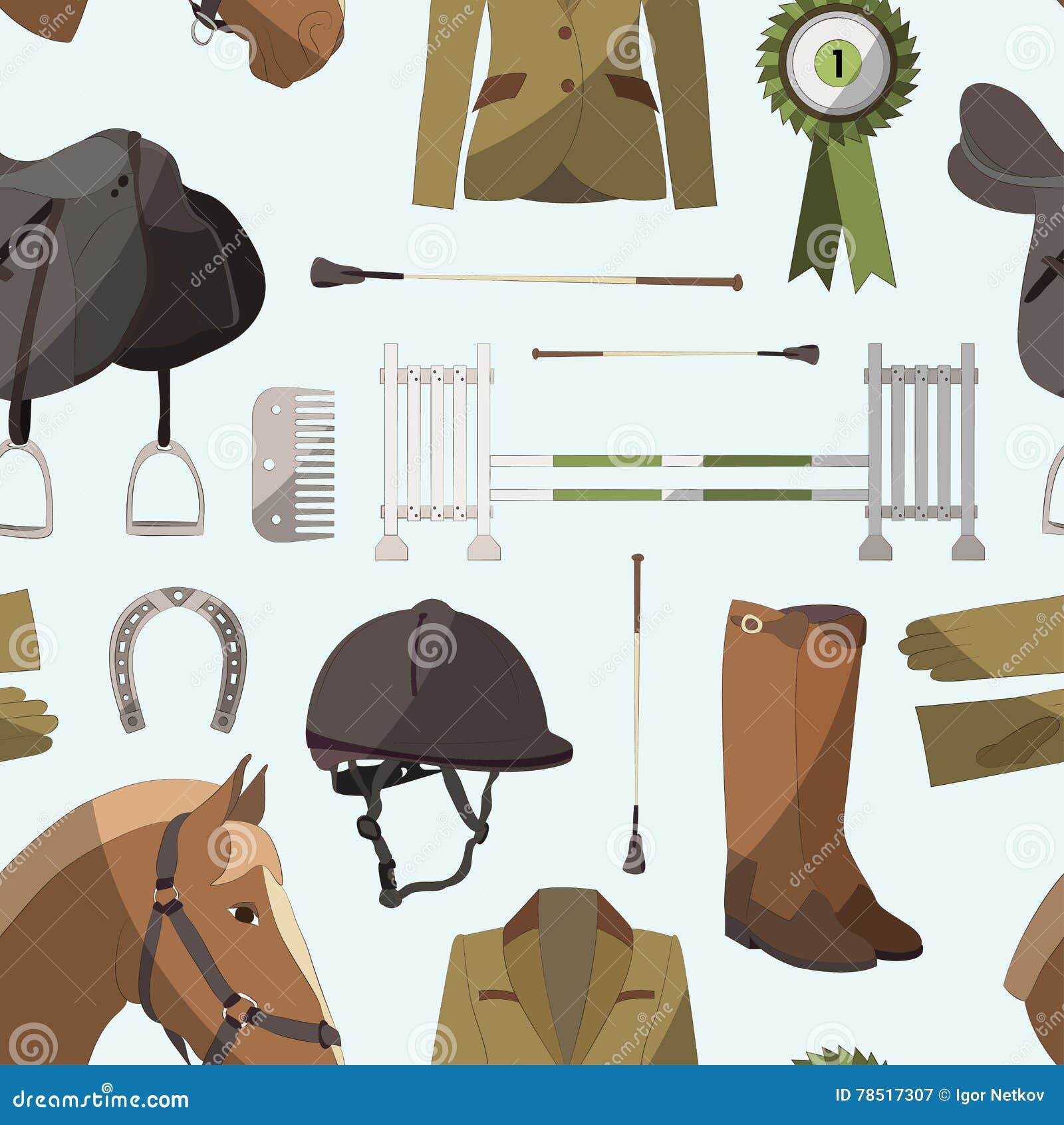 Horse riding pattern stock vector. Illustration of competition - 78517307