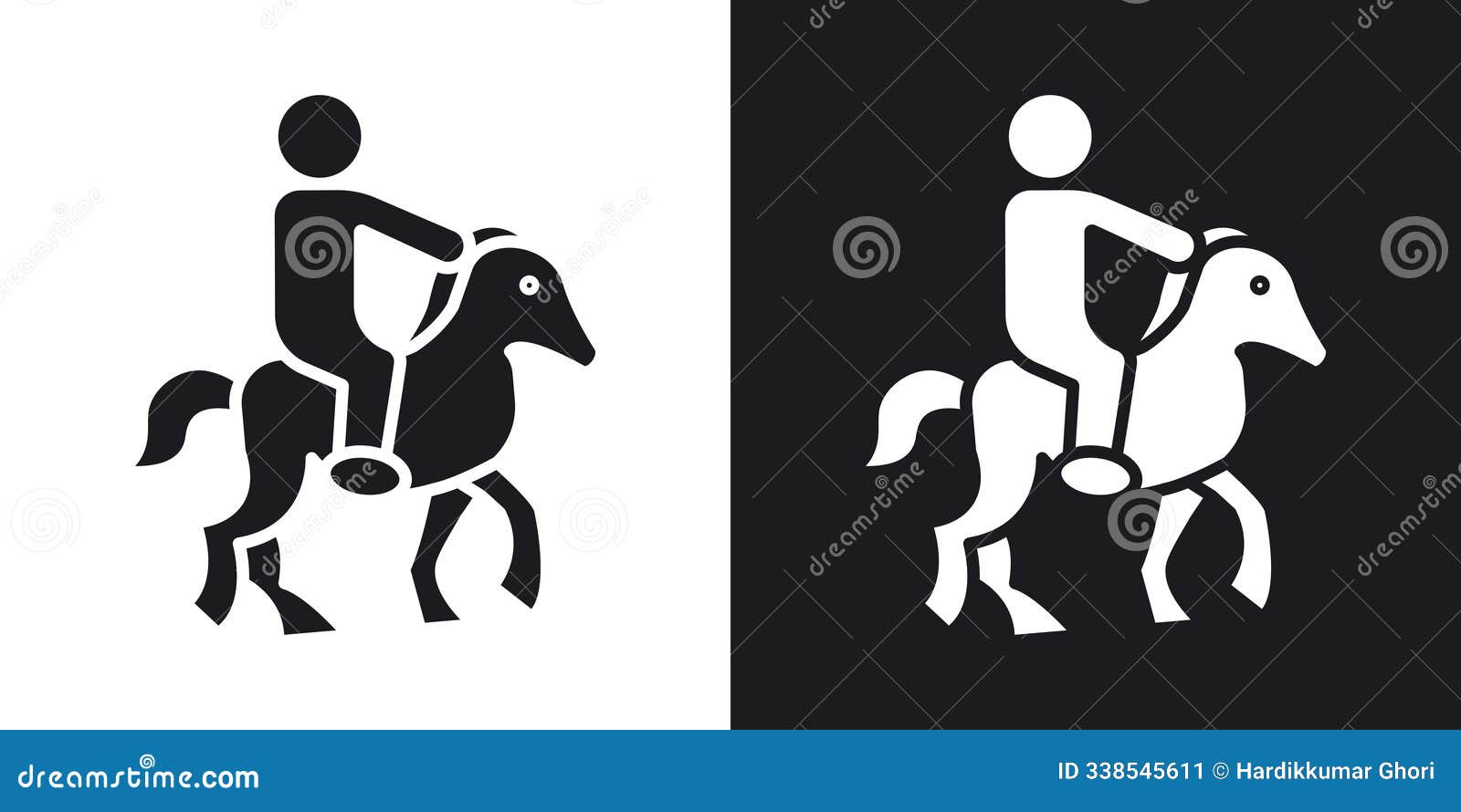 Horse Riding Thin Line Vector Icon Set Stock Vector - Illustration of ...