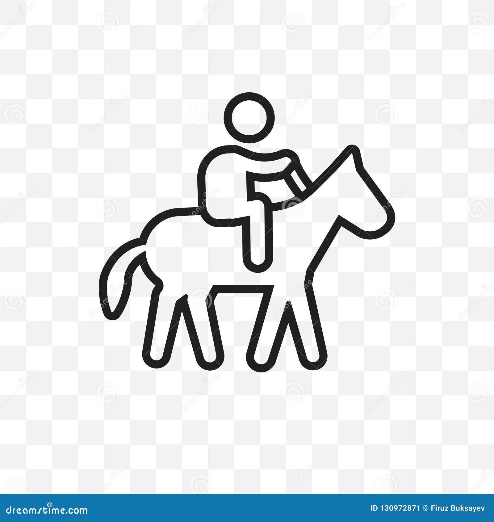 Horse Riding Vector Linear Icon Isolated on Transparent Background ...