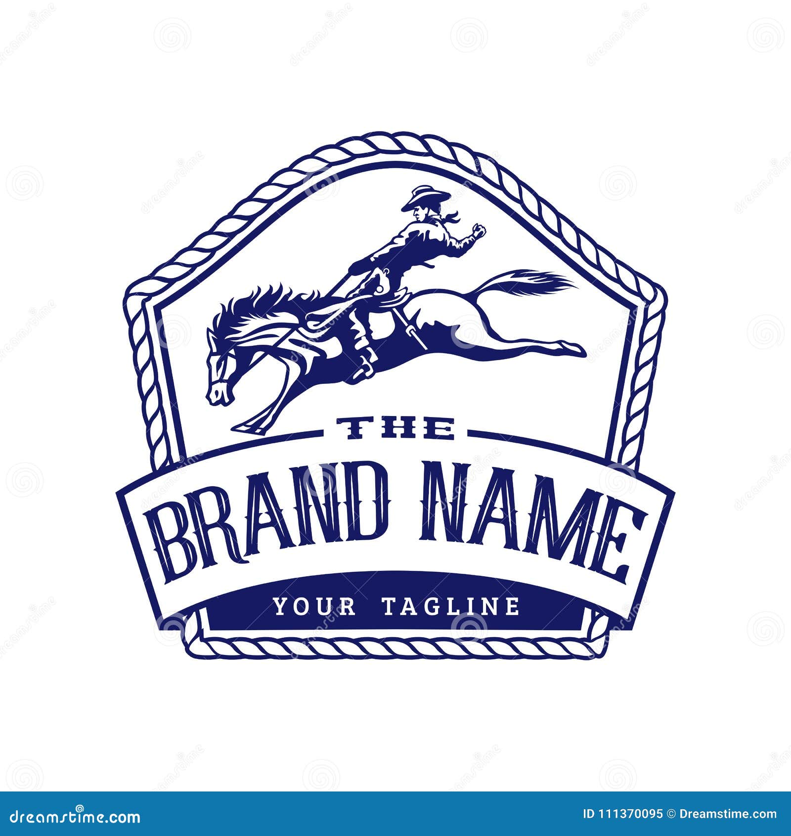 Horse Rodeo Emblem Logo Template Stock Illustrations – 258 Horse Rodeo ...