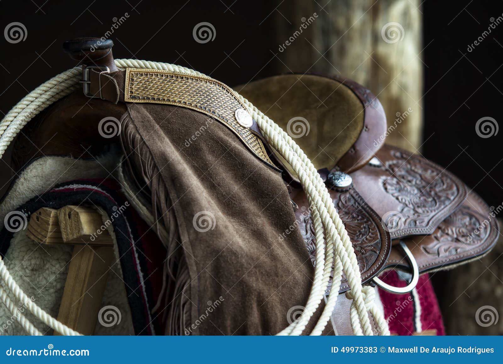 Horse Saddle On A Rail Royalty-Free Stock Photo | CartoonDealer.com ...