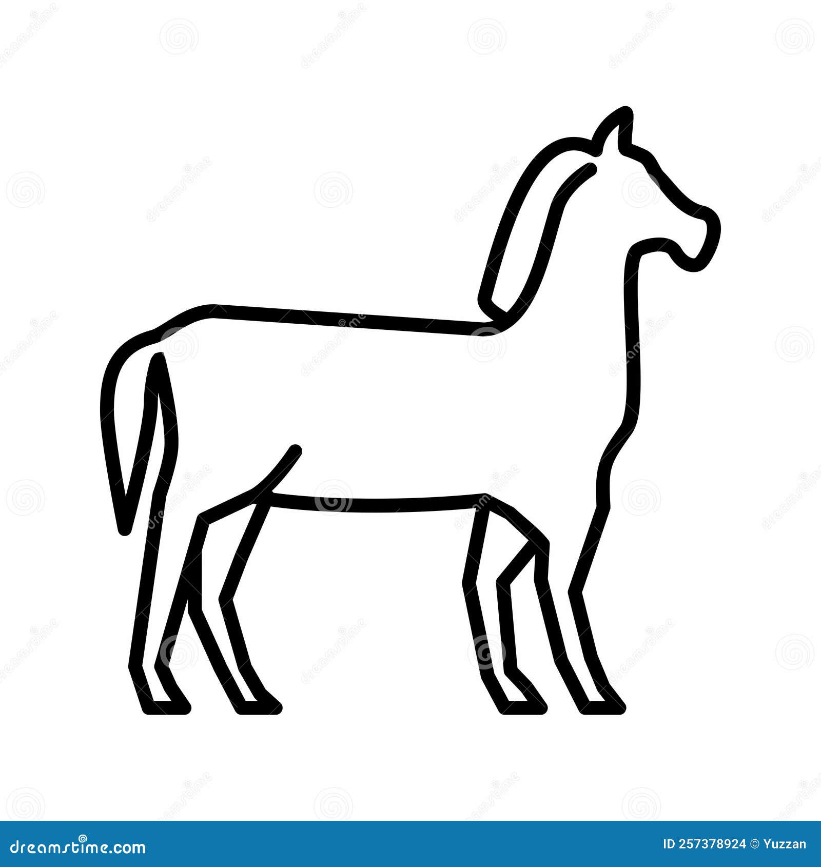 Horse Side View Outline Vector Illustration Stock Vector - Illustration ...
