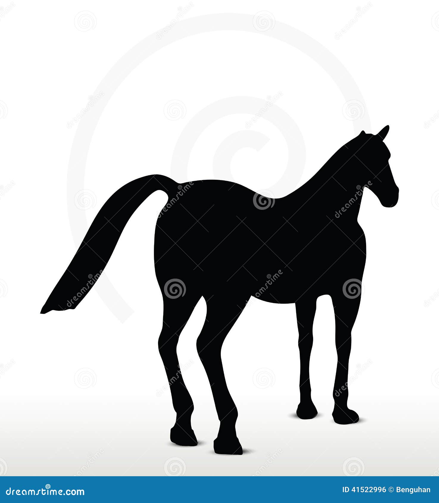 Horse Silhouette in Standing Still Position Stock Illustration ...