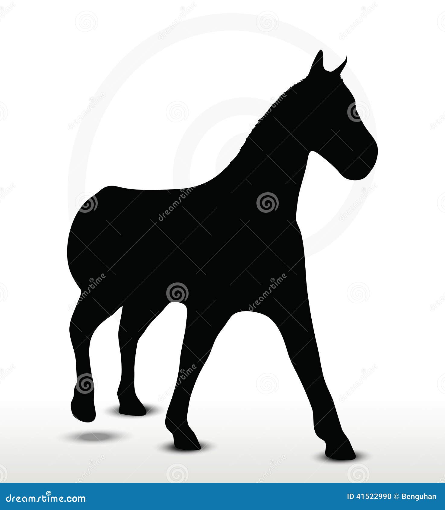 Horse Silhouette in Walking Position Stock Illustration - Illustration ...