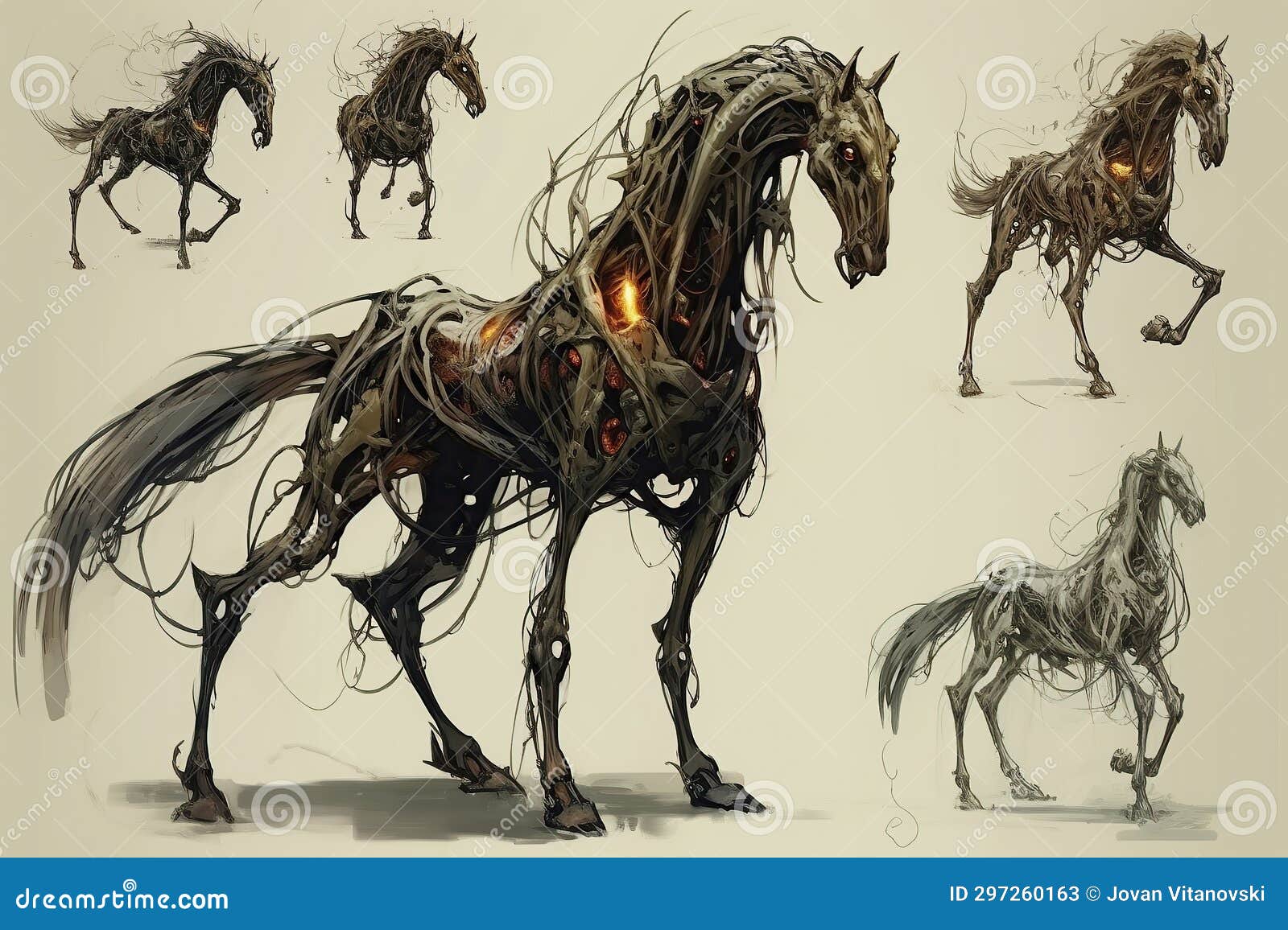 Horse - Some Pieces Made of Wire Stock Illustration - Illustration of ...