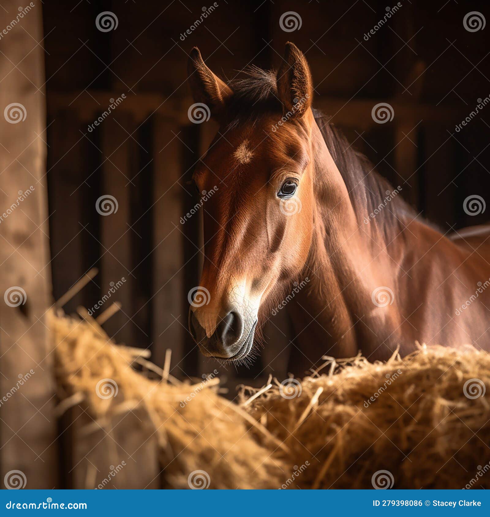 Horse in a stall stock photo. Image of halter, mare - 279398086