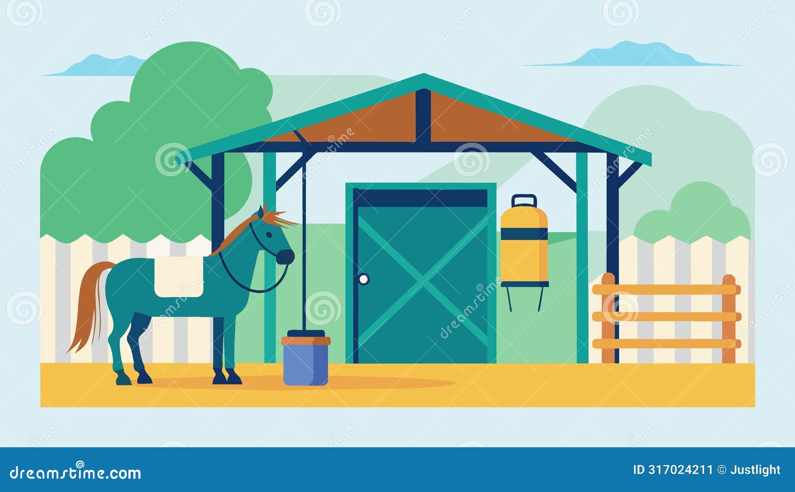 A Horse Stall Equipped with a Highpressure Sprayer and Drainage System ...