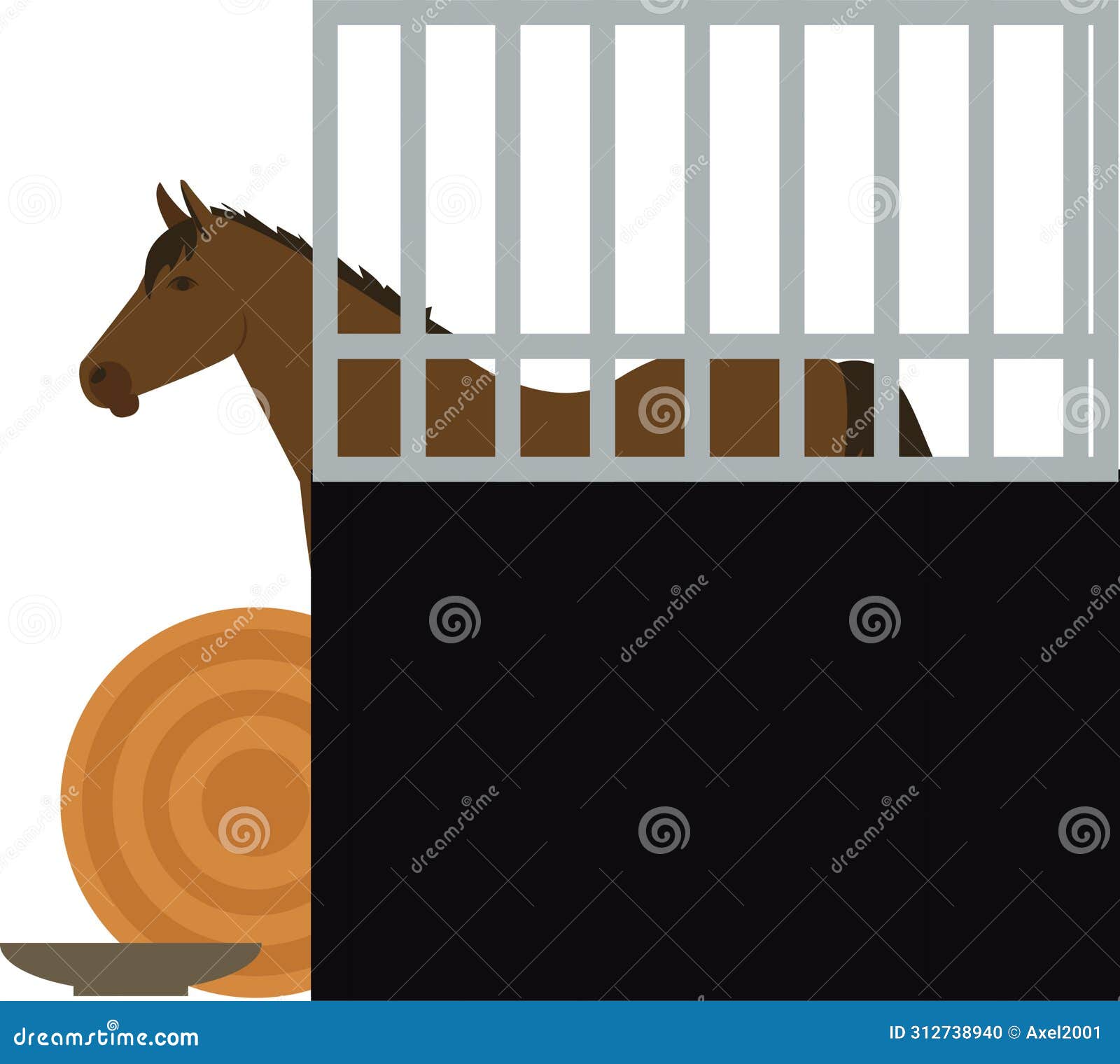 Horse at Stall Vector Icon Isolated on White Stock Vector ...