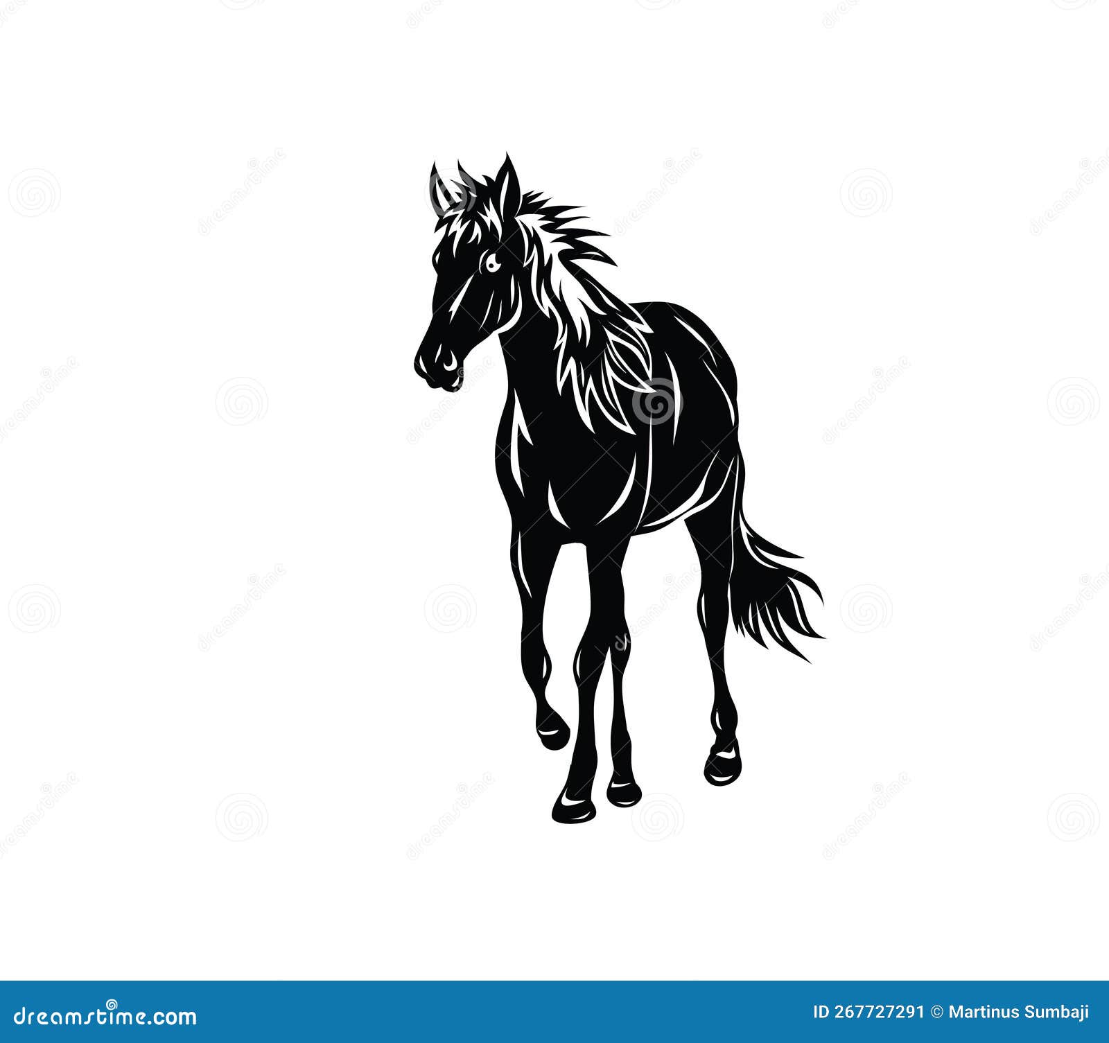 Horse Standing Silhouette stock vector. Illustration of sport - 267727291