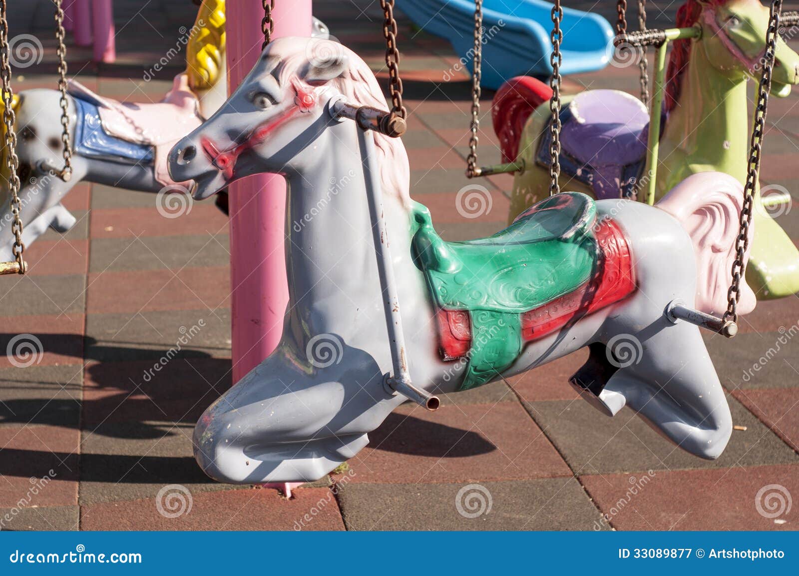 Horse Swing in an Amusement Park Stock Image - Image of entertainment ...