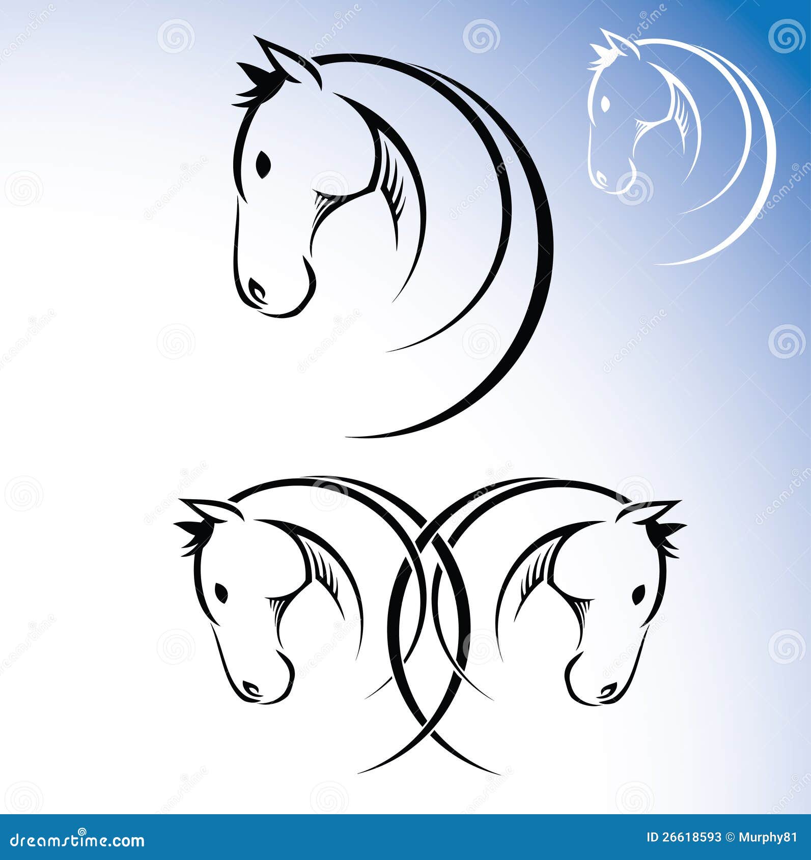 Horse symbol stock vector. Illustration of outline, mane - 26618593