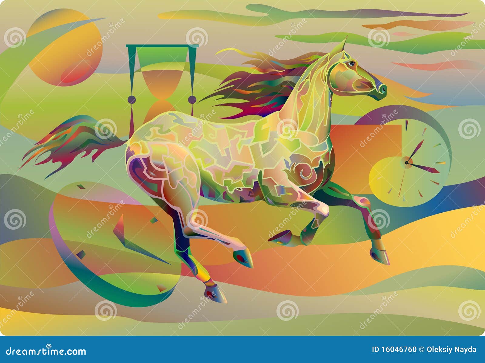 Horse-time stock vector. Illustration of design, time - 16046760