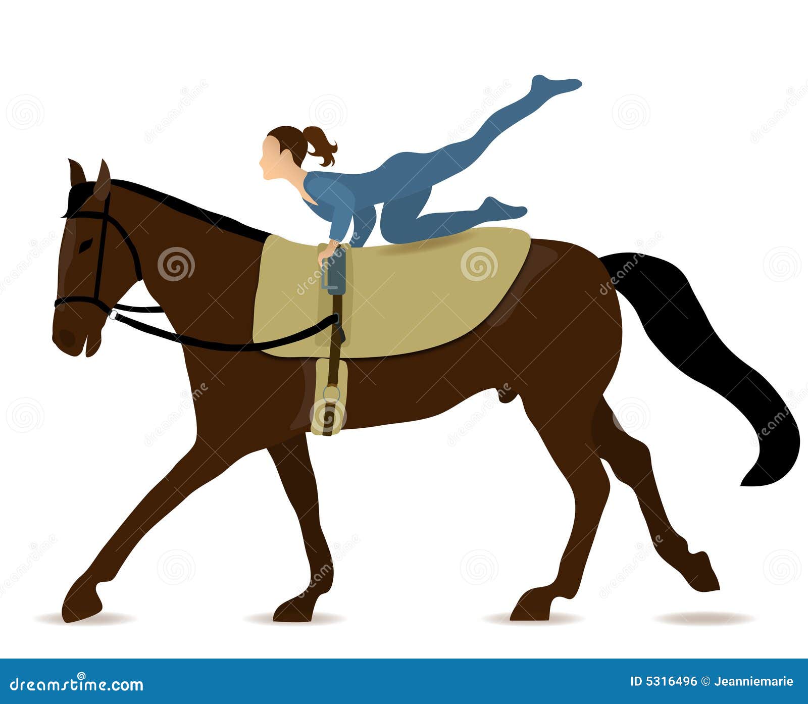 Horse Vaulting Heartbeat Line Cartoon Vector | CartoonDealer.com #108822563