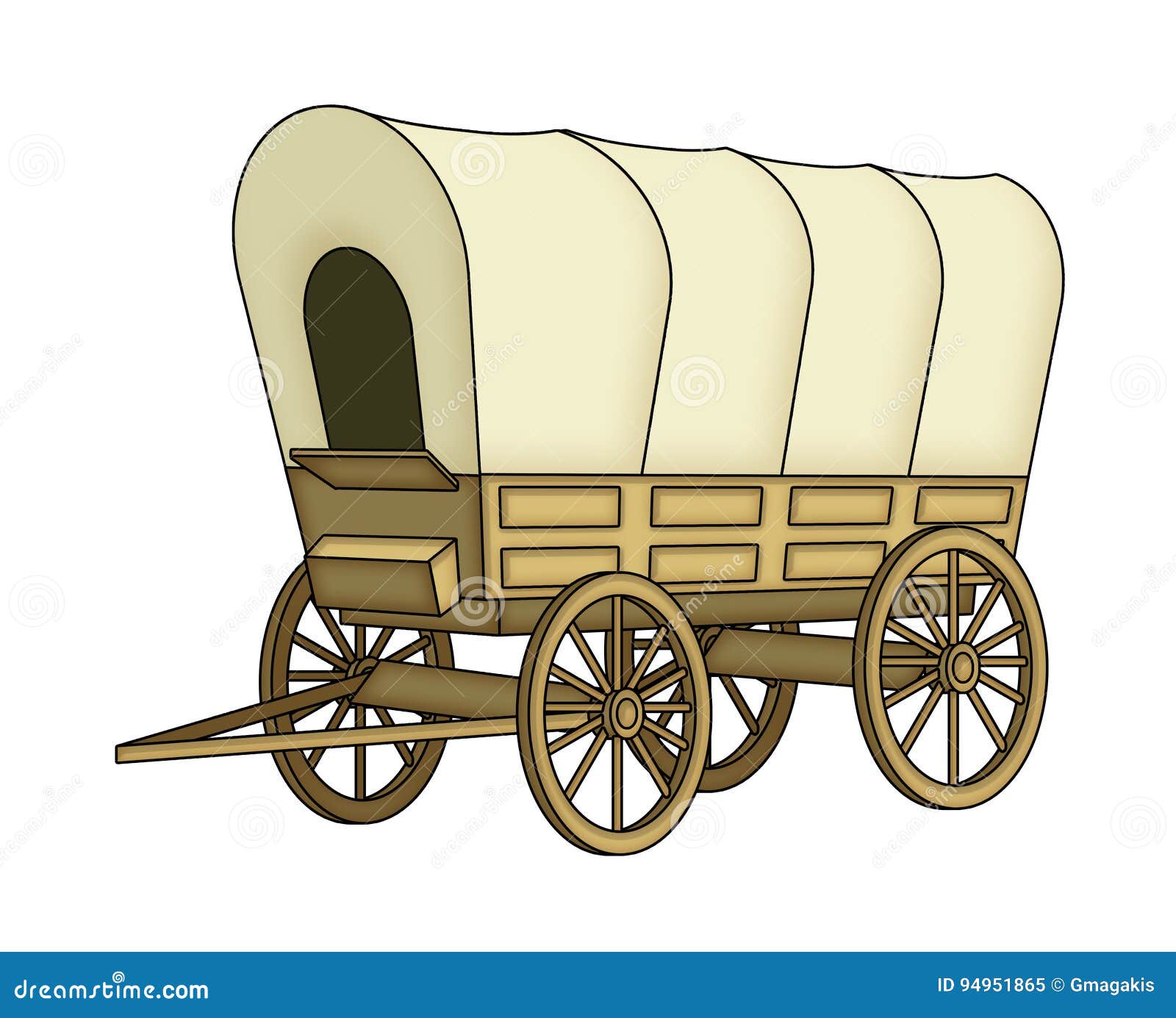 Horse Wagon Cartoon Vector | CartoonDealer.com #18649895