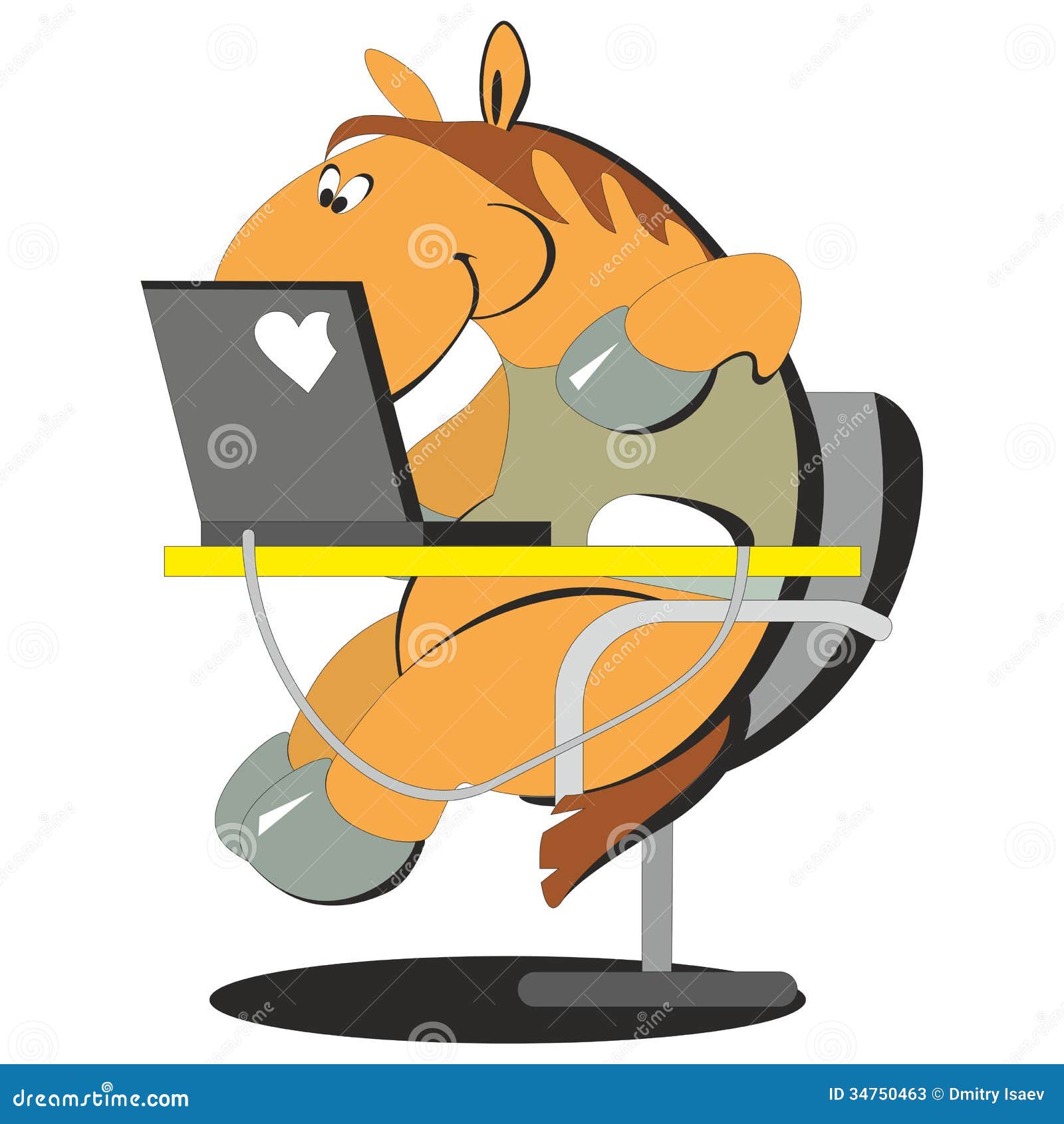 Horse Working on the Computer 004 Stock Vector - Illustration of ...