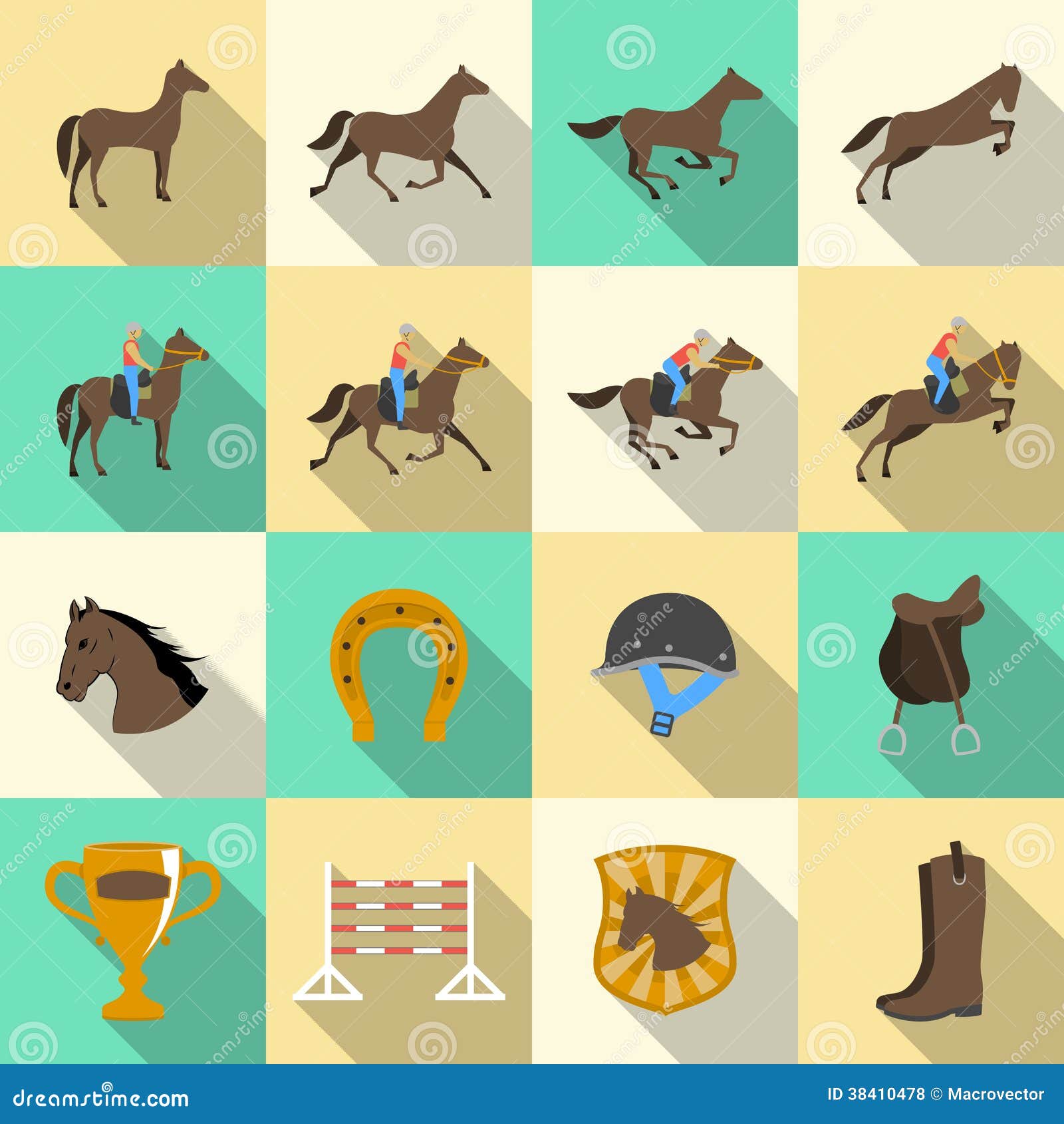 Horseback Riding And Horse Polo Set One Line Art. Continuous Line ...