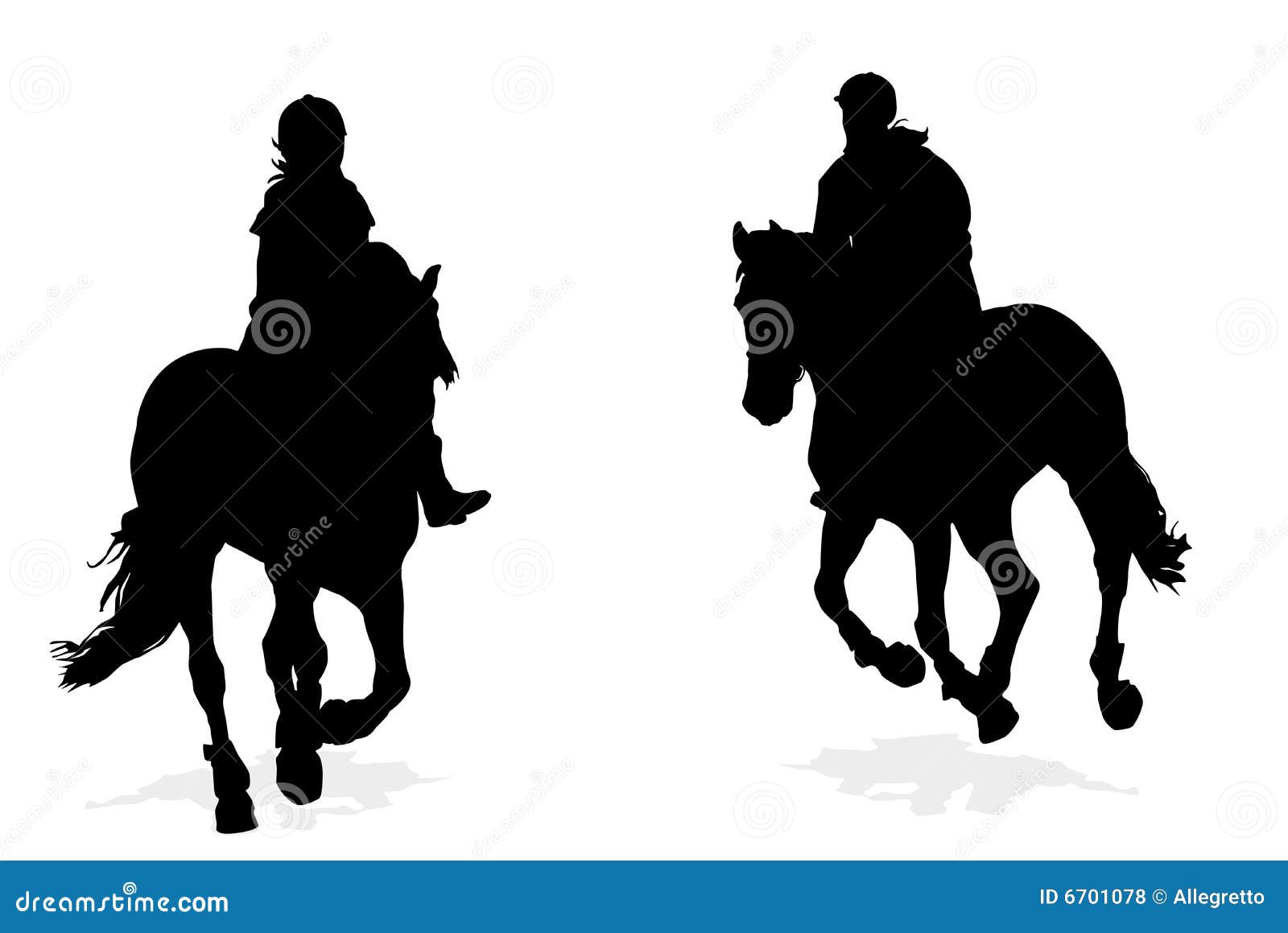 Horseback Riding Silhouettes Stock Illustration - Illustration of ...
