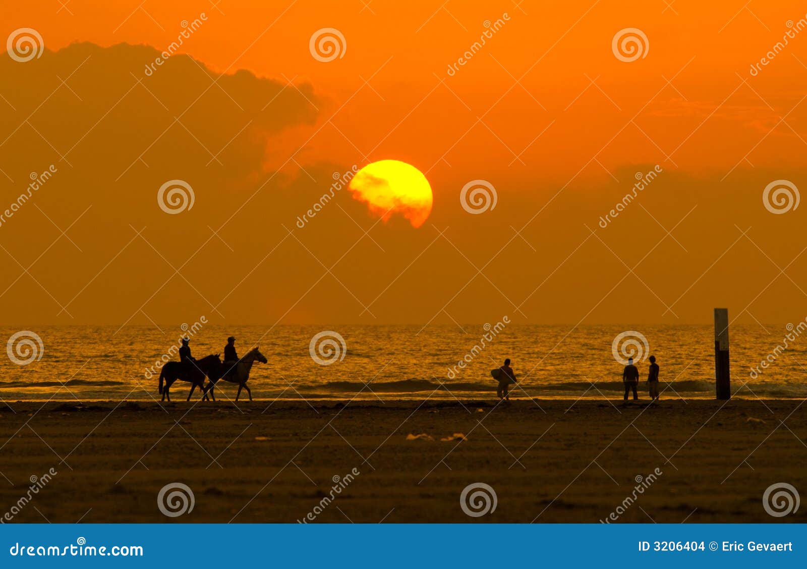 Horseback Riding and Sunset Stock Photo - Image of picturesque, color ...