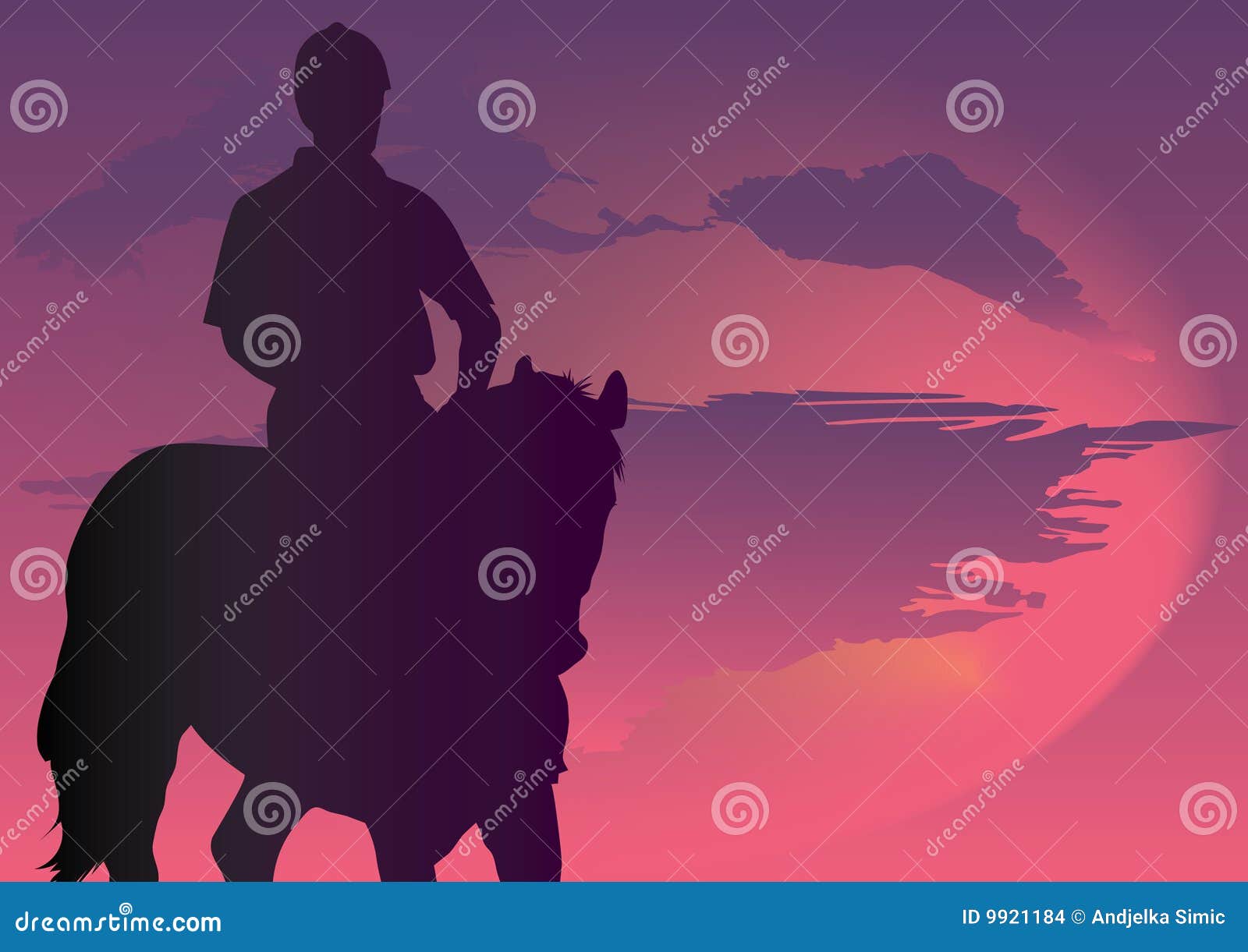 Horseman silhouette stock vector. Illustration of vector - 9921184