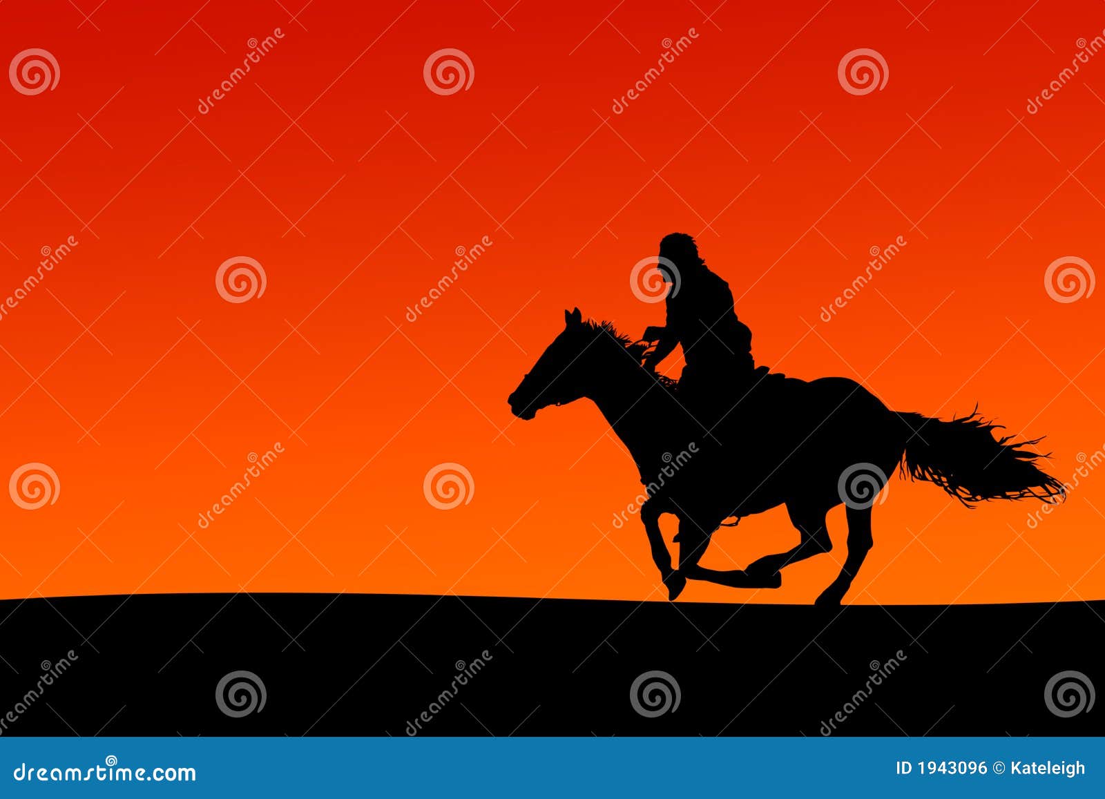 Horseman Silhouette (Vector) Stock Vector - Illustration of galloping ...