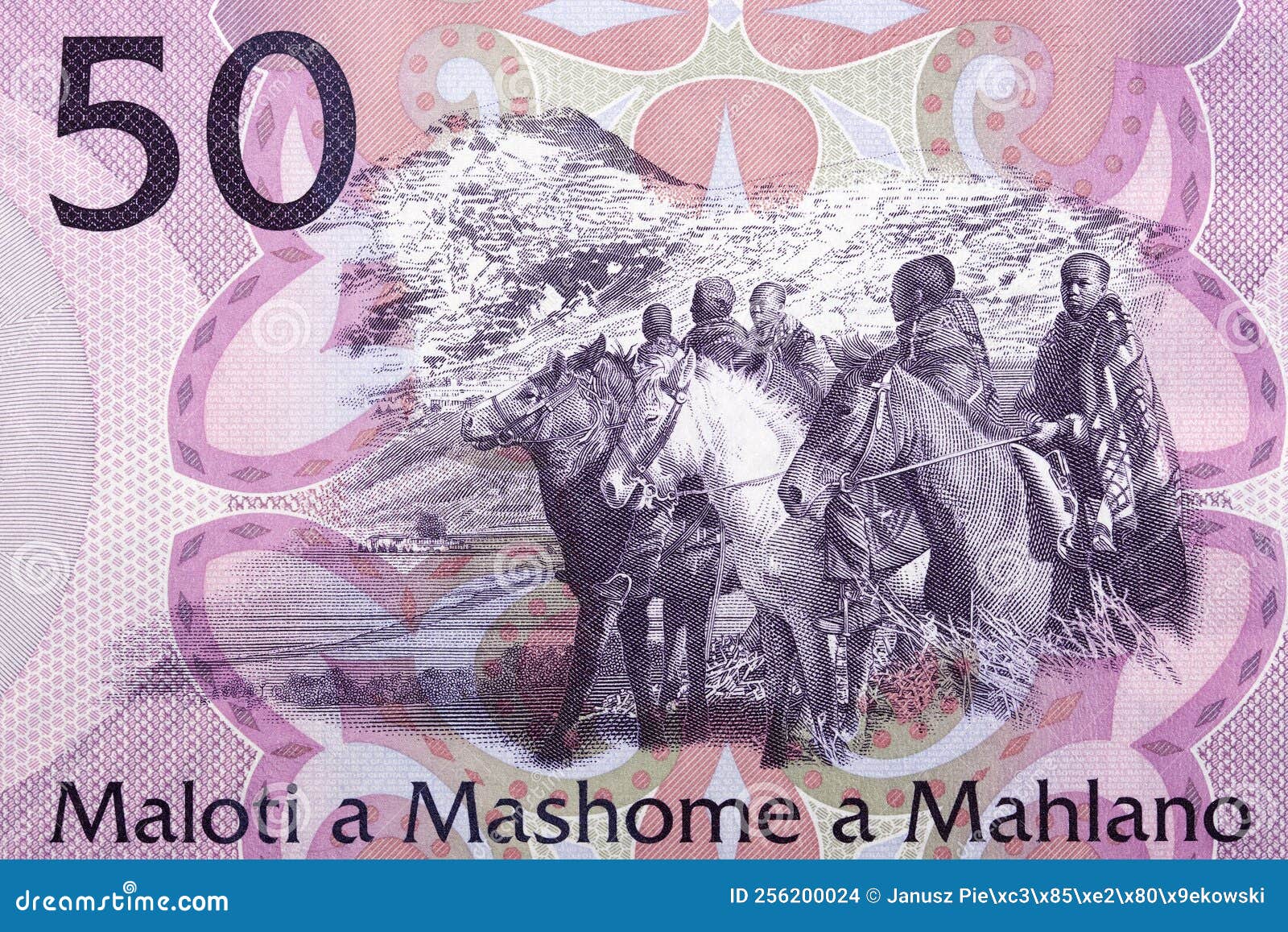 Horsemen from Banknotes of Lesotho Stock Photo - Image of note ...