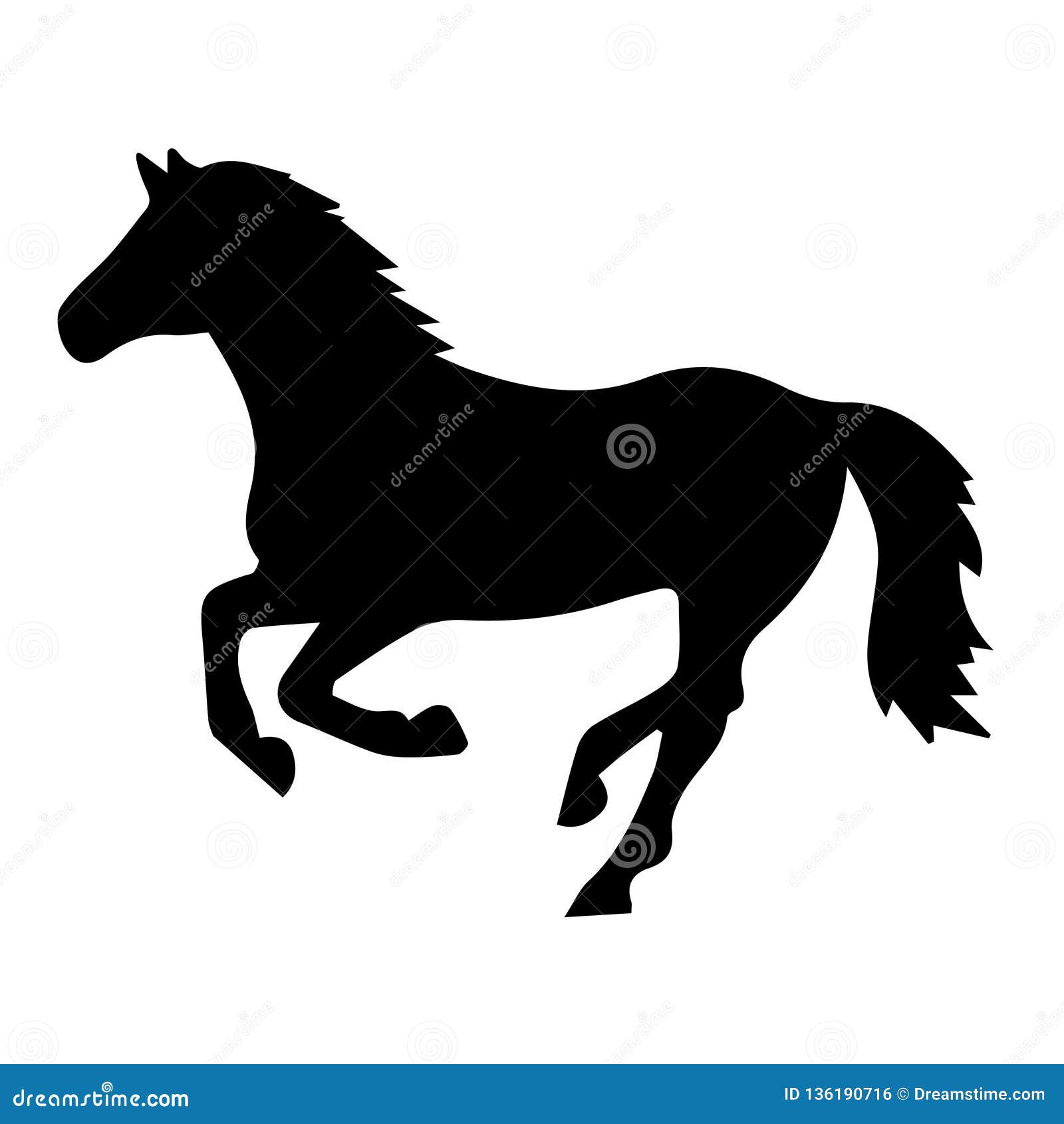 Horse Icon stock vector. Illustration of abstract, black - 136190716