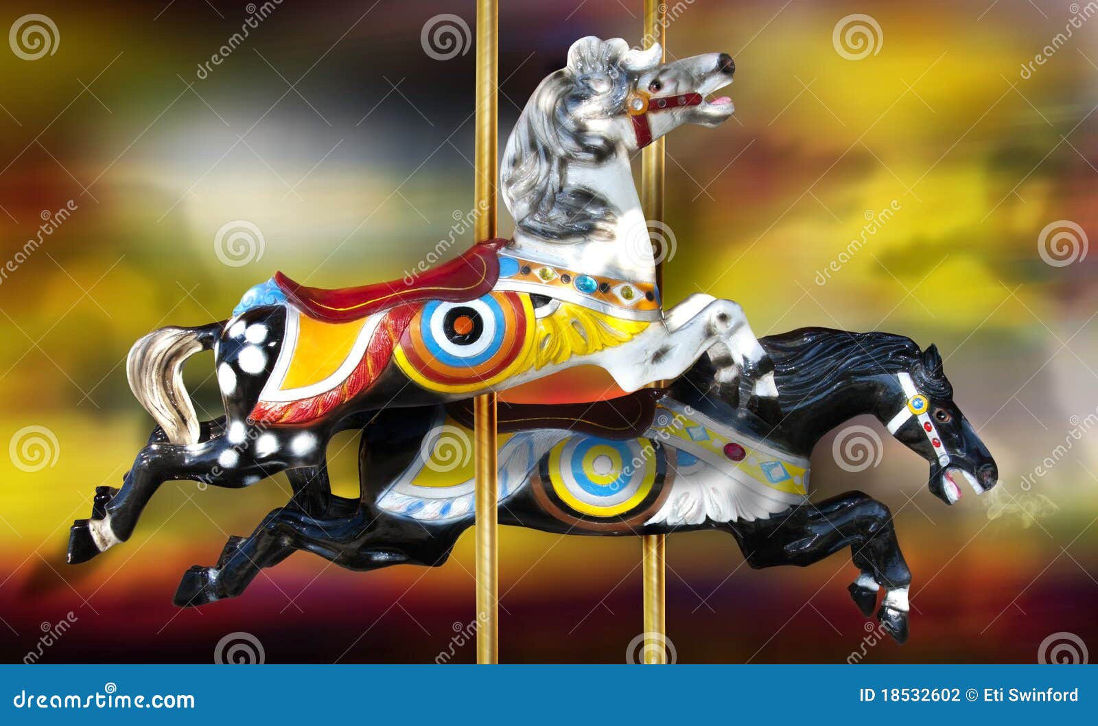 Horses carousel stock photo. Image of horse, animal, abstract - 18532602