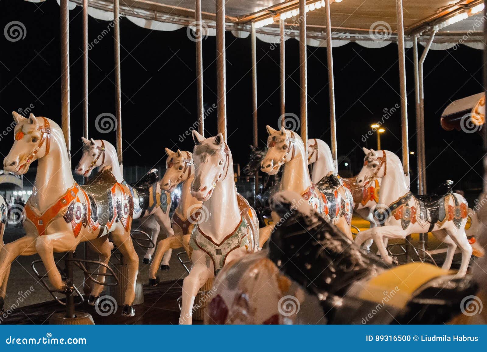 Horses from the Carousel at the Fair Stock Photo - Image of fair ...