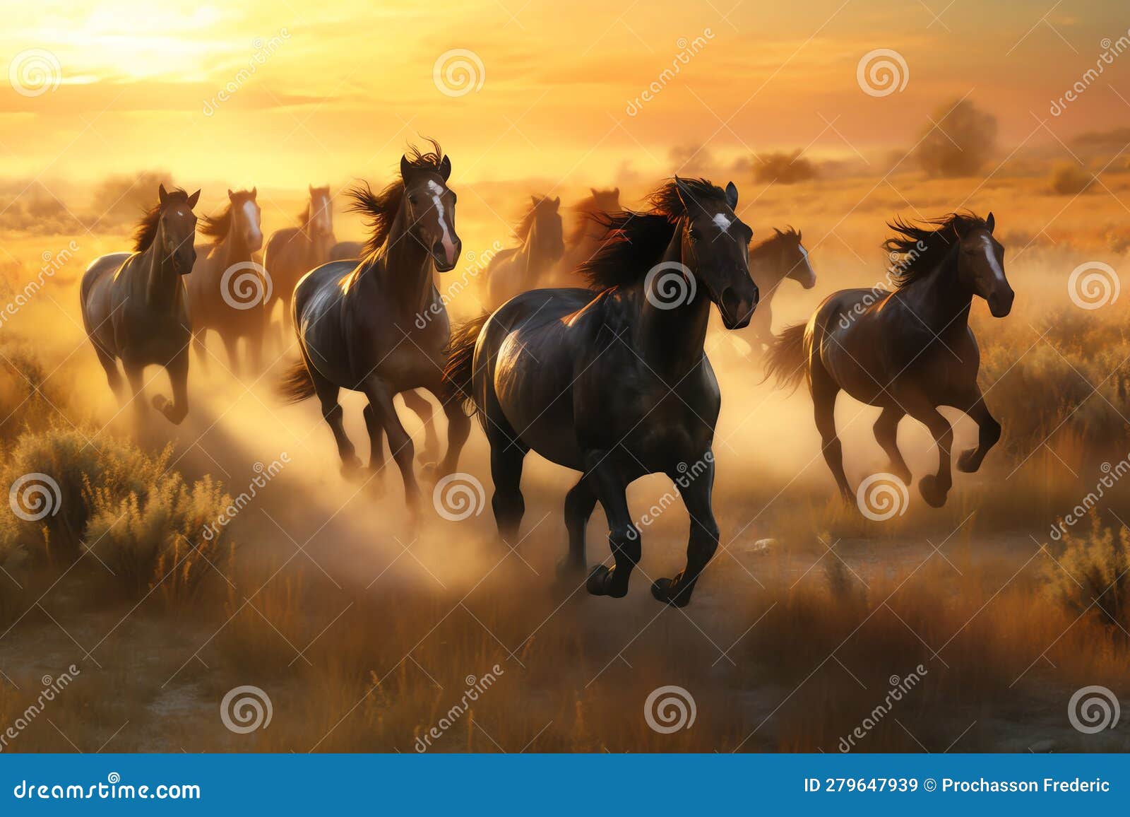Horses Galloping Illustration | CartoonDealer.com #12103502