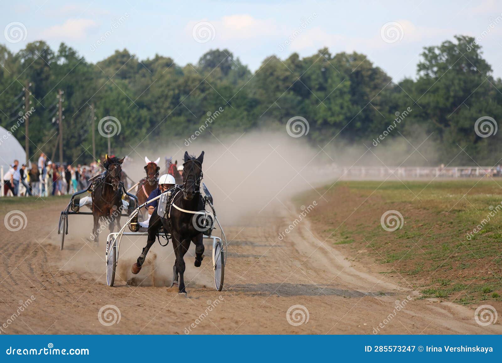 Horses and Riders Running at Horse Races Stock Image - Image of people ...