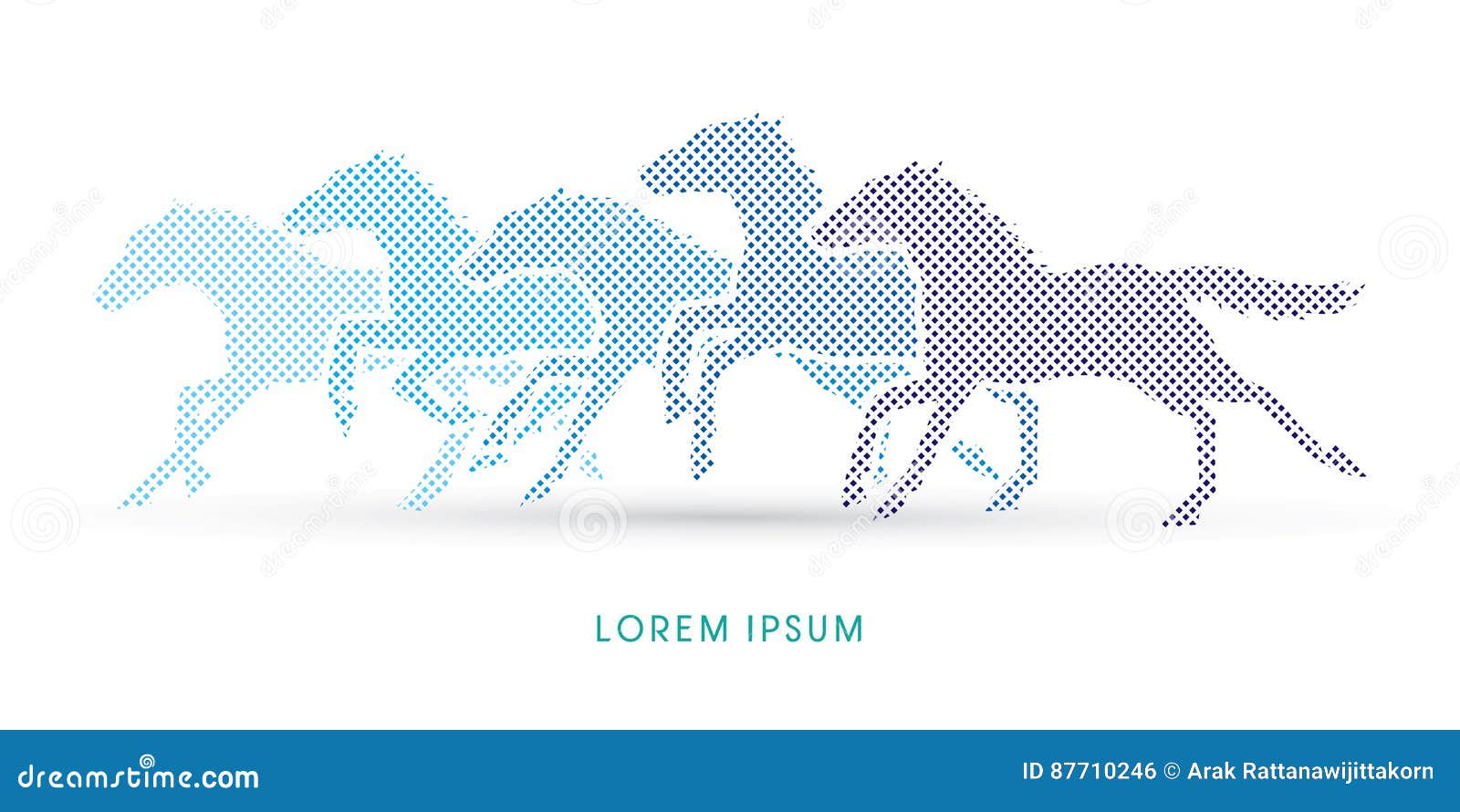 5 Horses running graphic stock vector. Illustration of gallop - 87710246