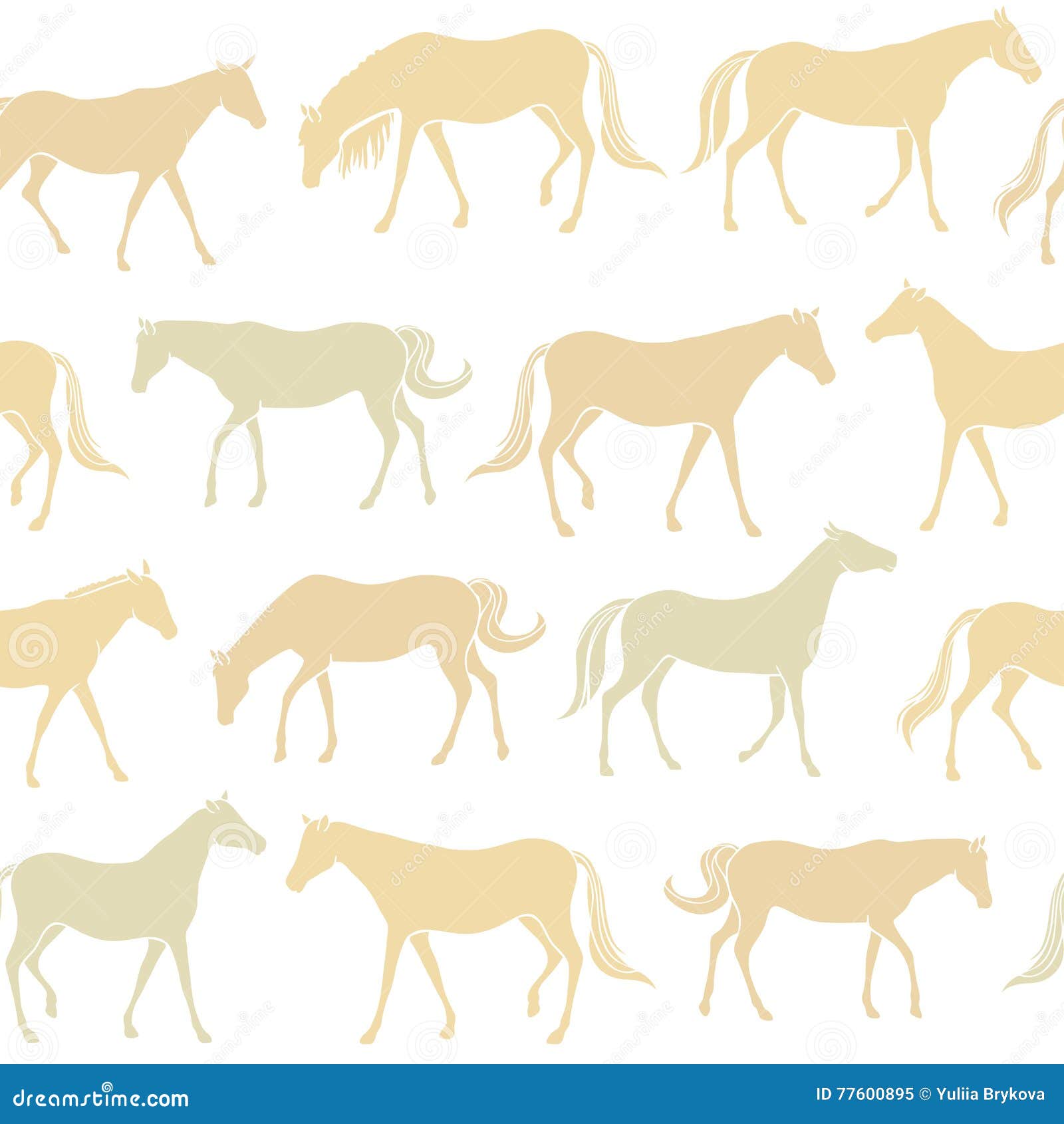 Horses seamless pattern stock vector. Illustration of silhouette - 77600895
