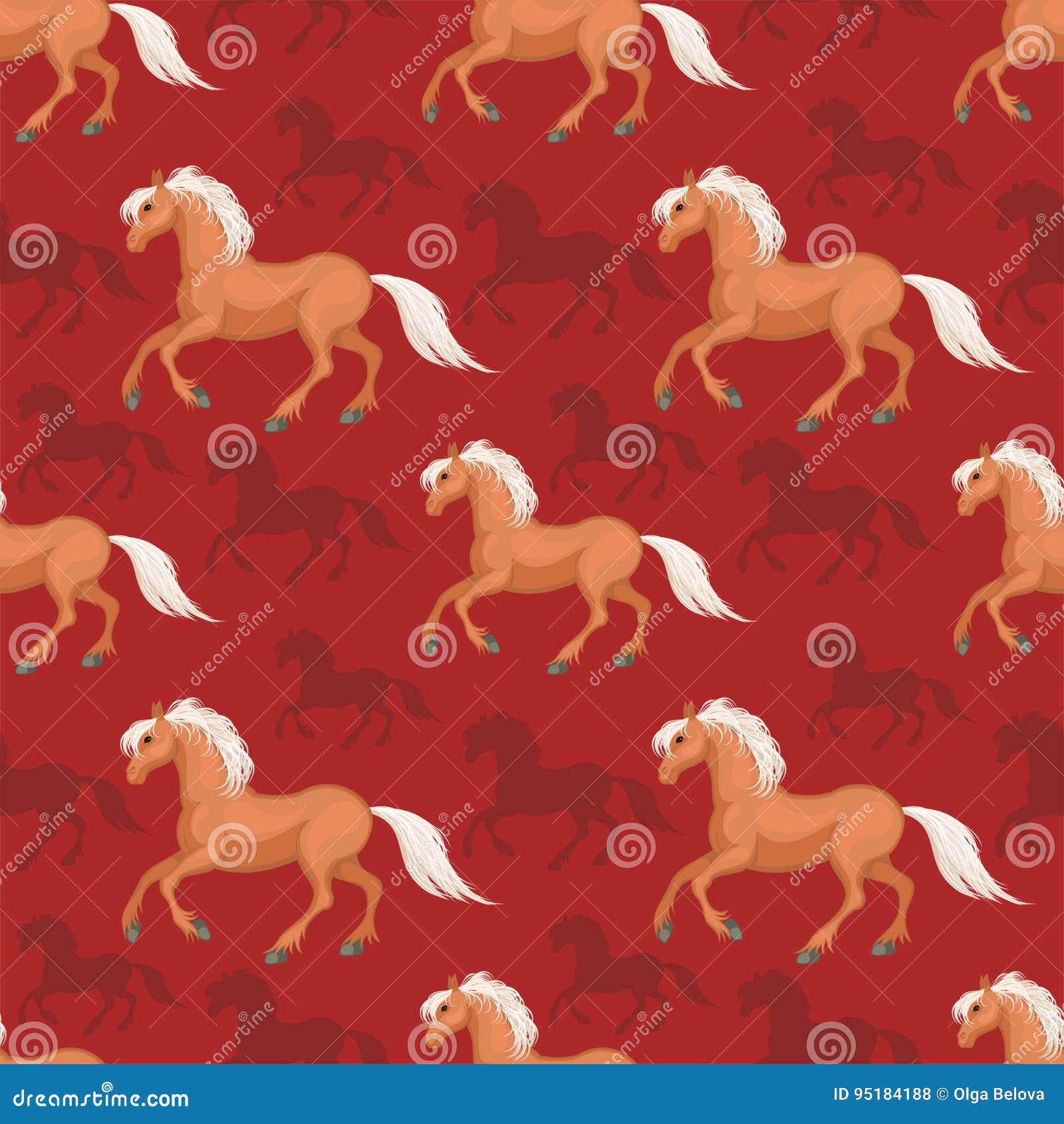Horses seamless pattern stock vector. Illustration of pattern - 95184188