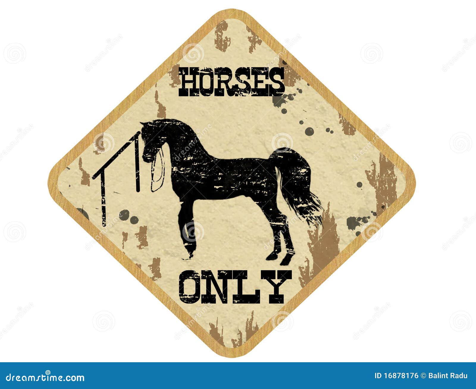 Horses only sign stock illustration. Illustration of antique - 16878176