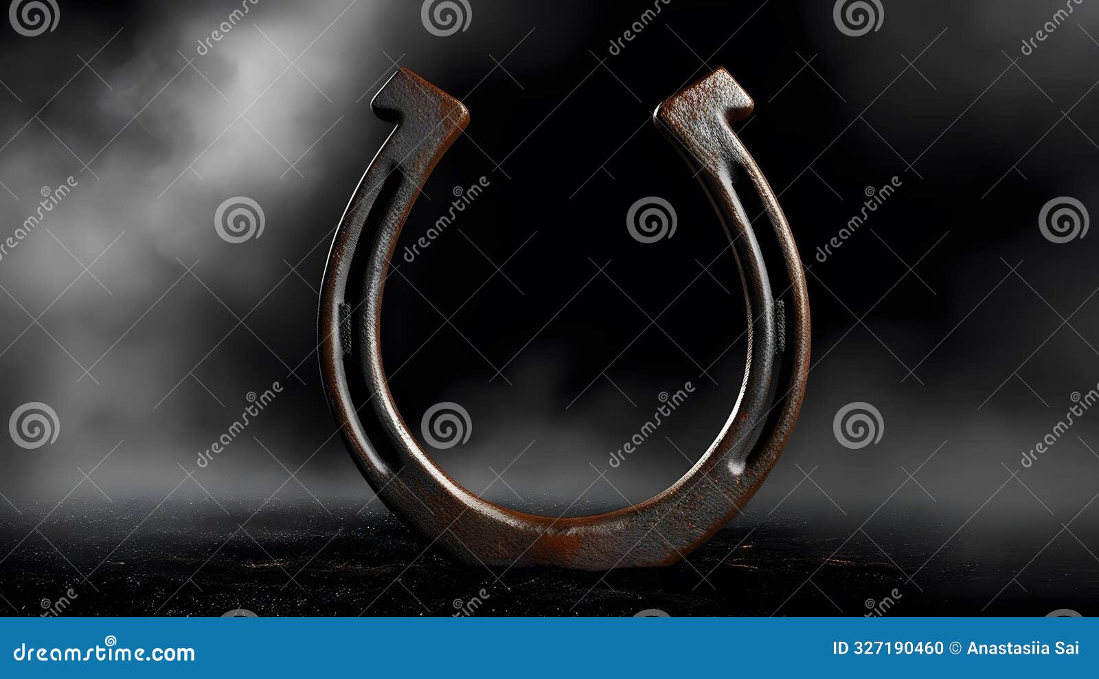 Horseshoe on a Black Background Stock Photo - Image of sand, bridle ...
