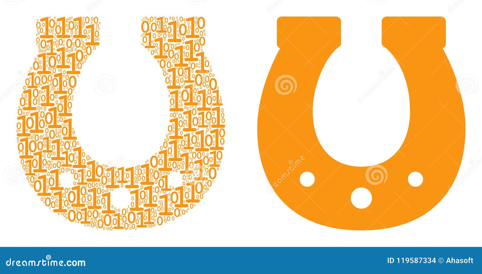 Horseshoe Mosaic of Binary Digits Stock Vector - Illustration of composed, combined: 119587334